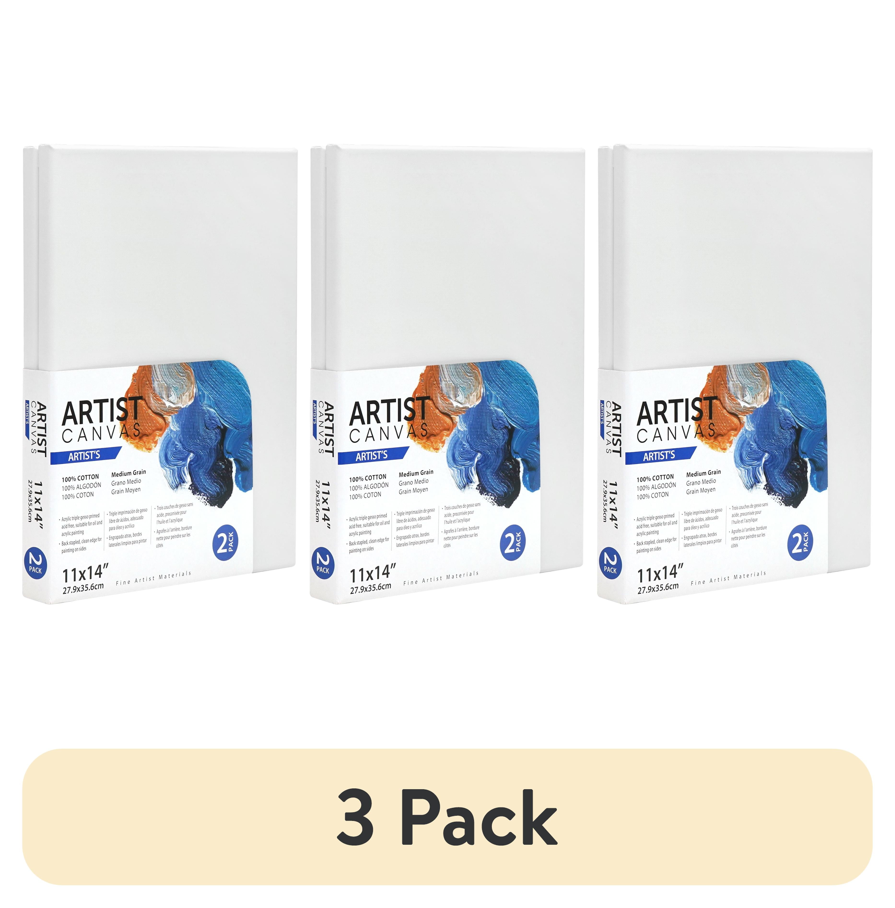 (3 pack) Artist Stretched Canvas, 11"X14", 2 Pack, 100% Cotton Acid ...