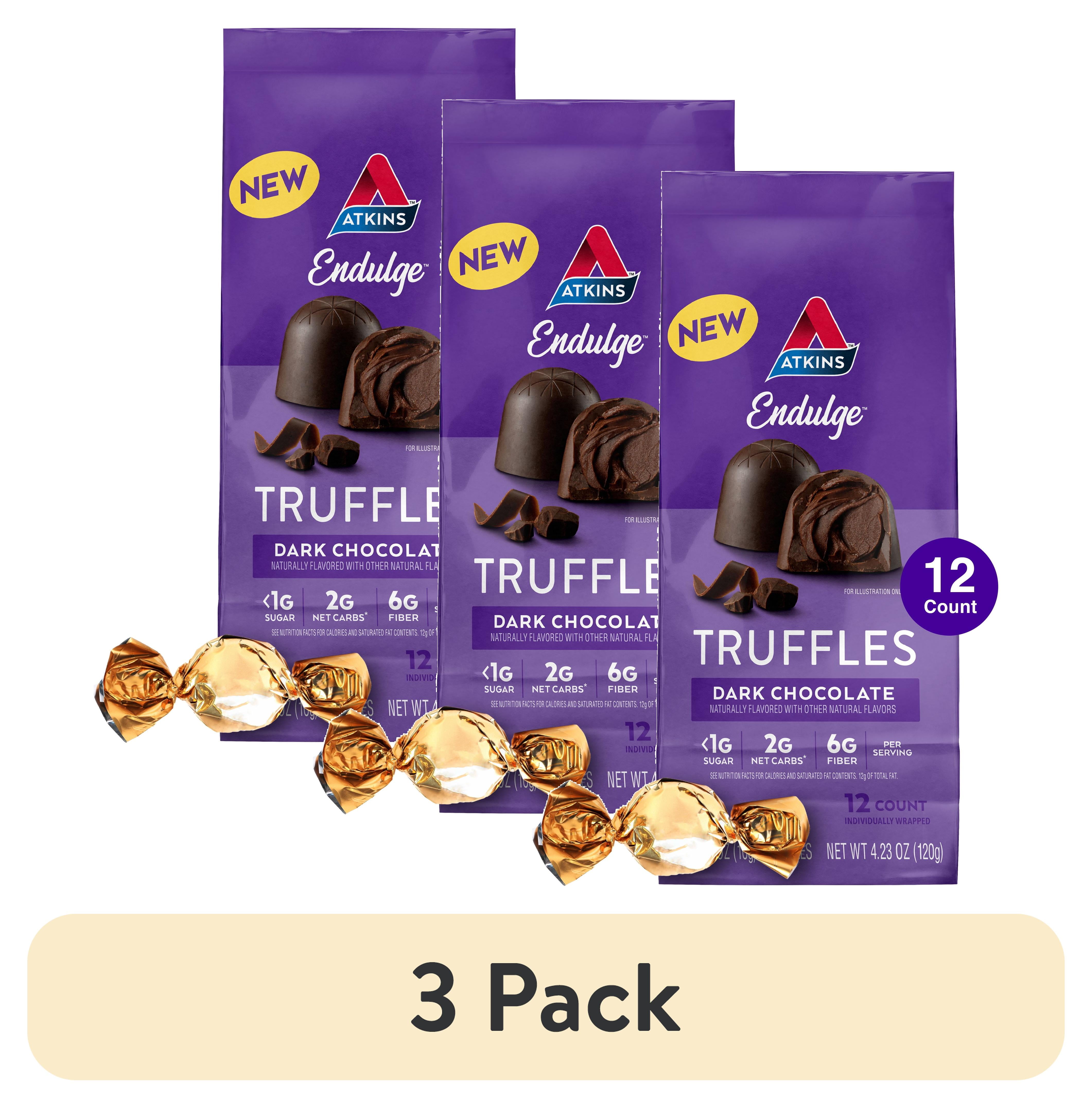 (3 pack) Atkins Endulge Dark Chocolate Truffles, Low Sugar, Keto ...