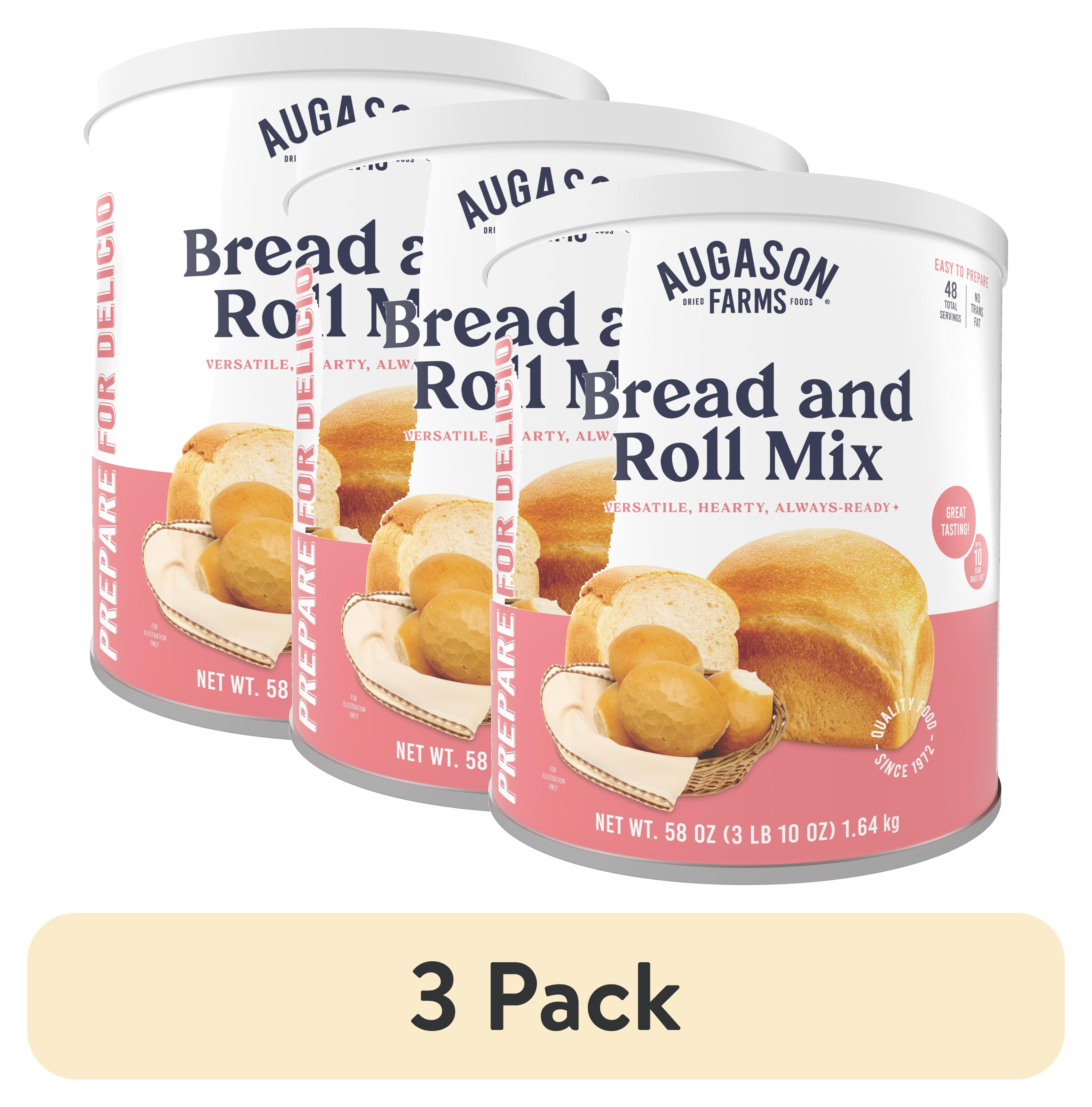 (3 pack) Augason Farms Honey White Bread Scone & Roll Mix 3 lbs 10 oz ...