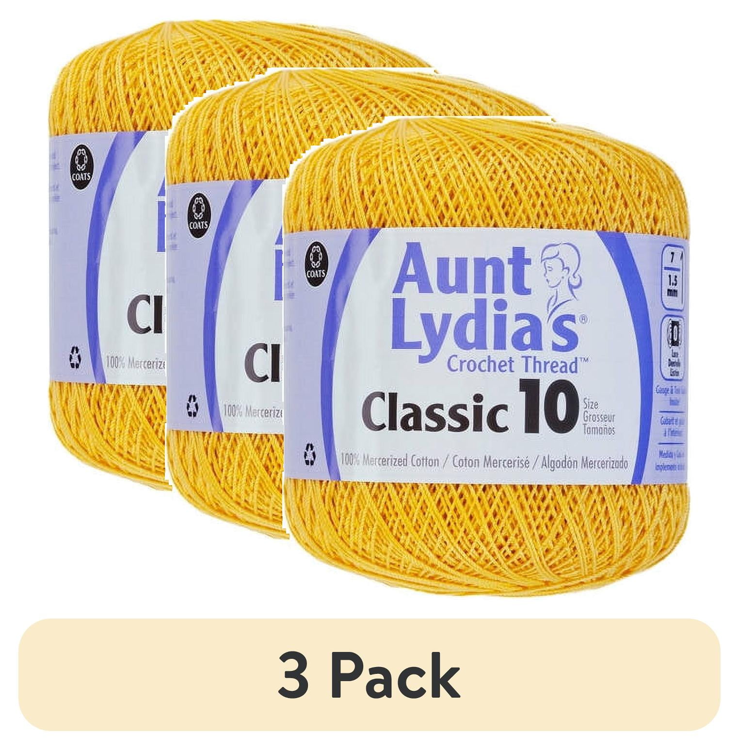 (3 pack) Aunt Lydia's Classic Crochet Thread Size 10-Golden Yellow ...