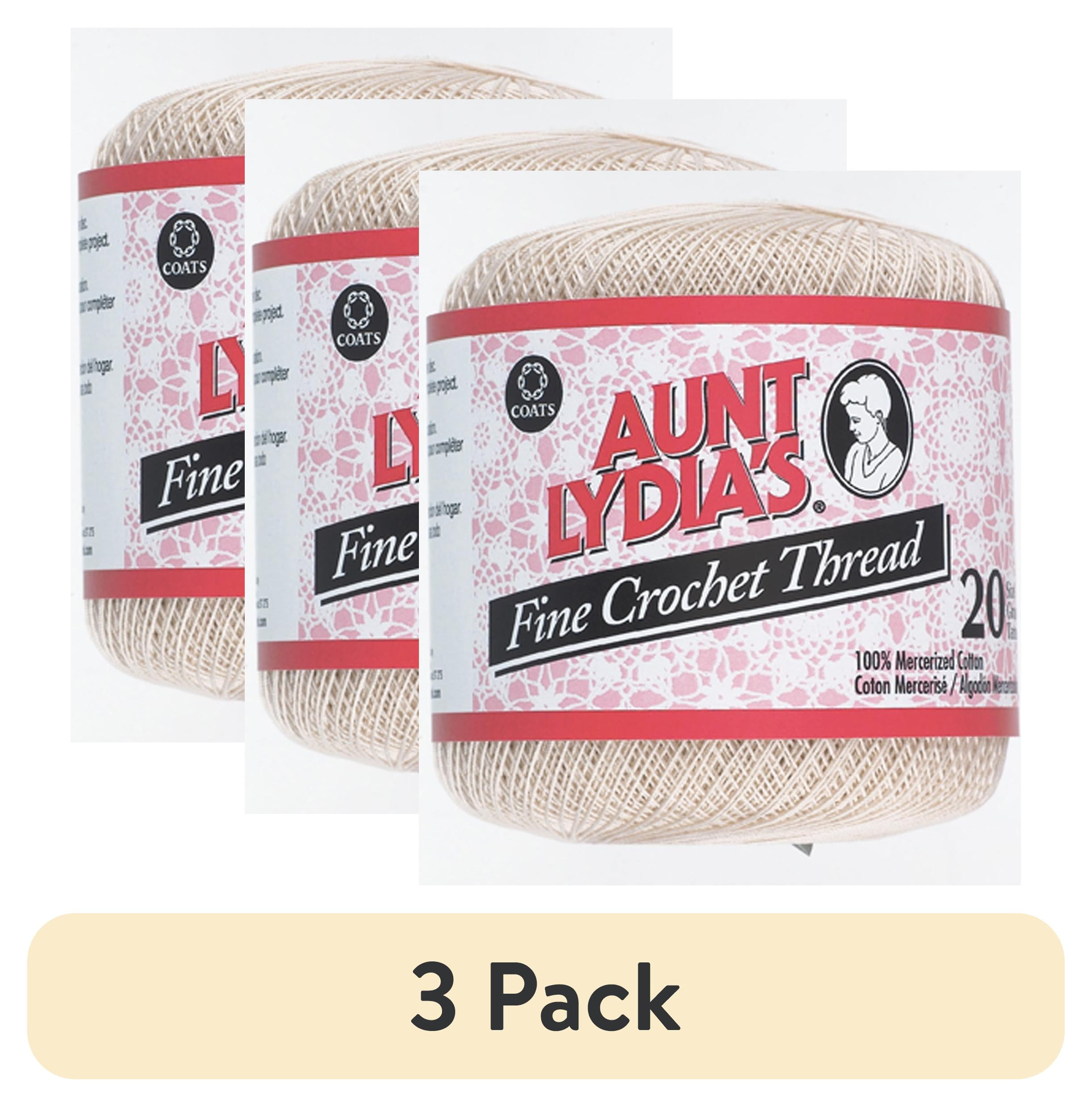 (3 pack) Aunt Lydia's Fine Crochet Thread Size 20-Natural - Walmart.com
