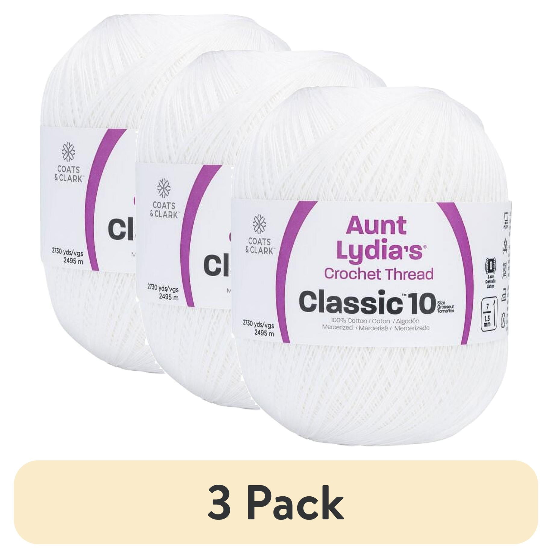 (3 pack) Aunt Lydia's® Jumbo Crochet Cotton Thread - White - Walmart.com