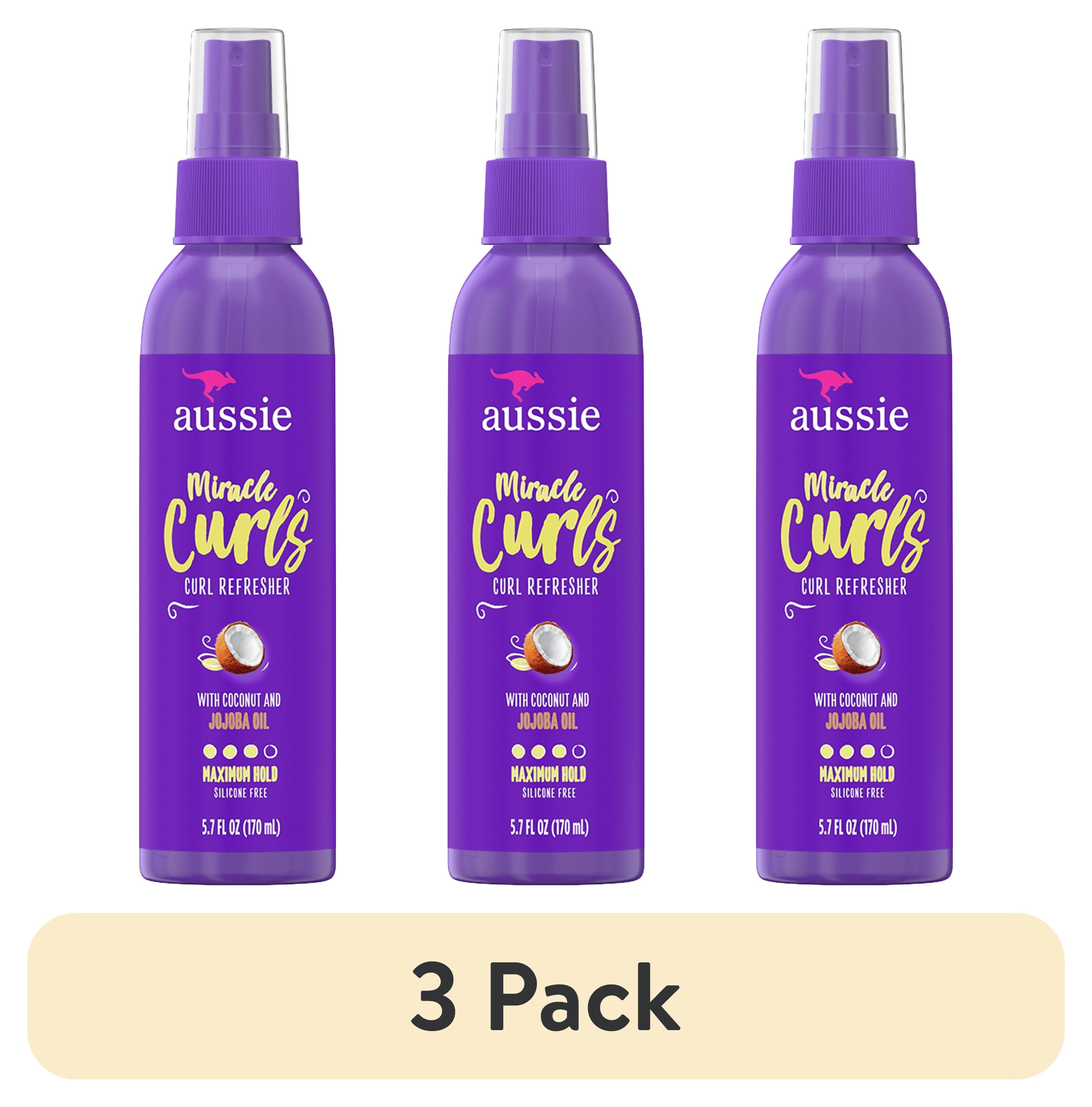 (3 pack) Aussie Miracle Curls Curl Refresher Spray Gel, Max Hold, for ...