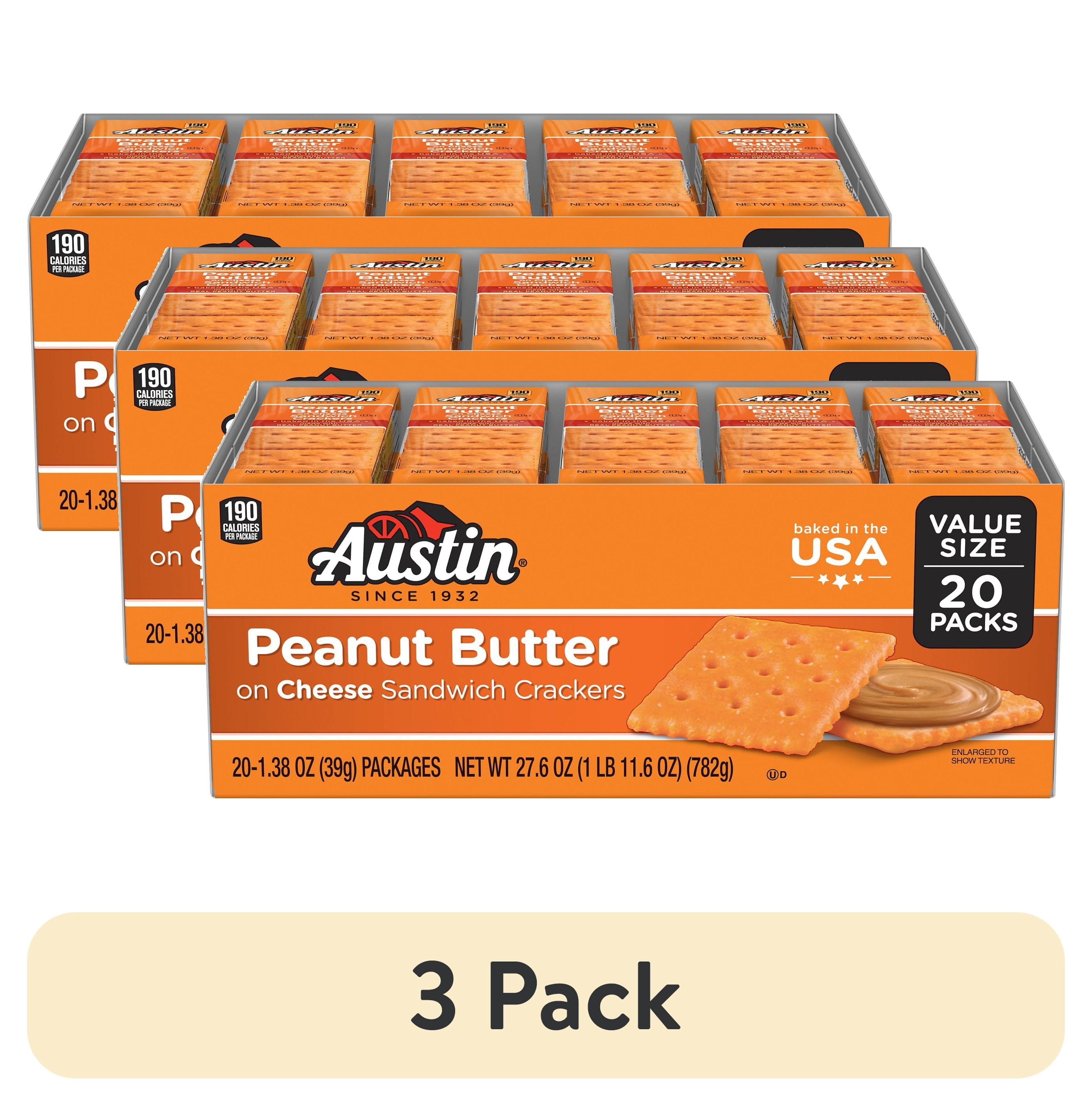(3 pack) Austin Peanut Butter on Cheese Sandwich Crackers, Single Serve ...