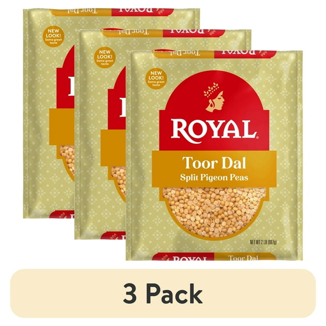 (3 pack) Authentic Royal Toor Dal or Split Pigeon Peas, 2lbs (32oz ...