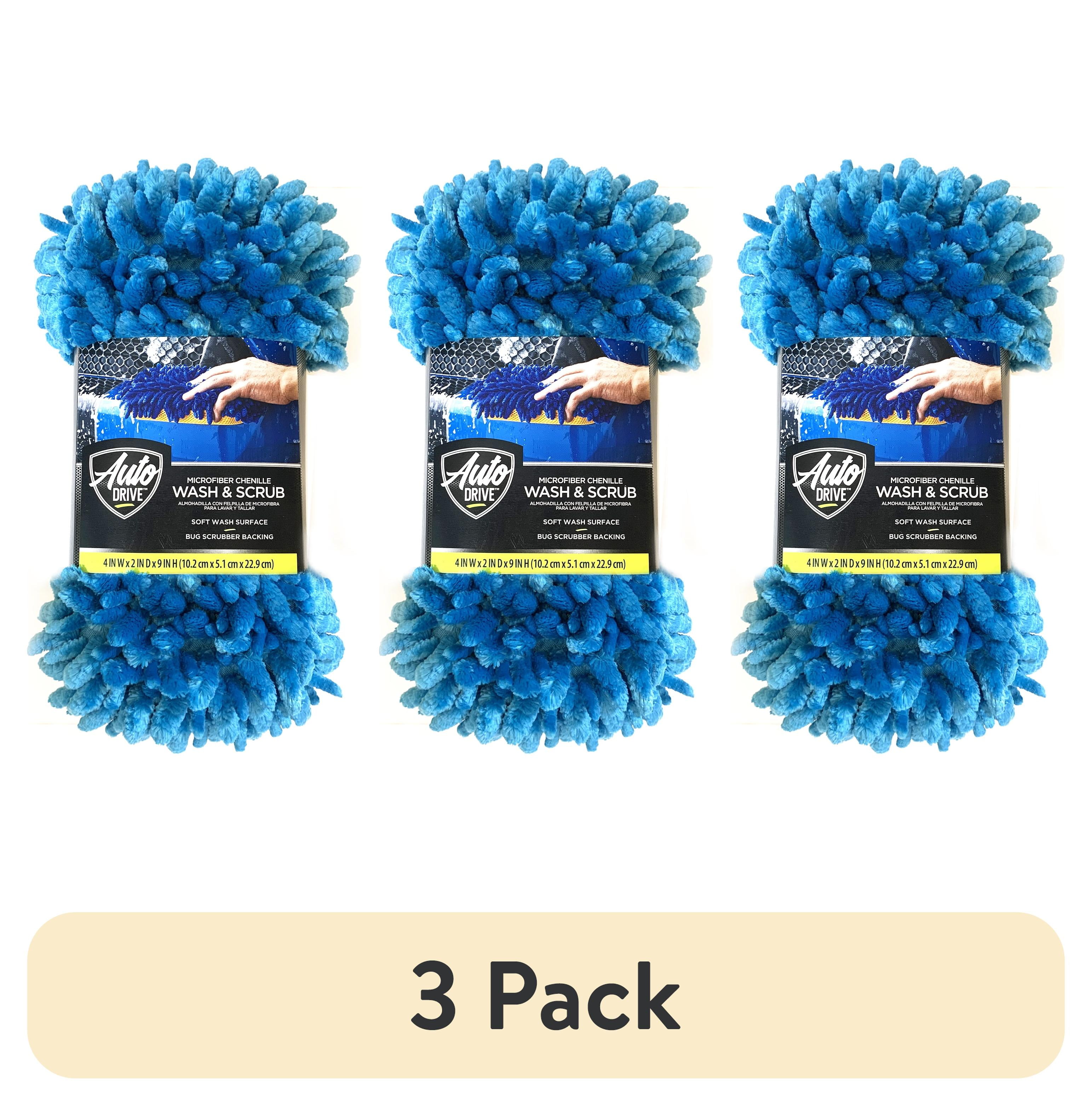 (3 pack) Auto Drive Car Wash Microfiber Sponge, Chenille Pile ...