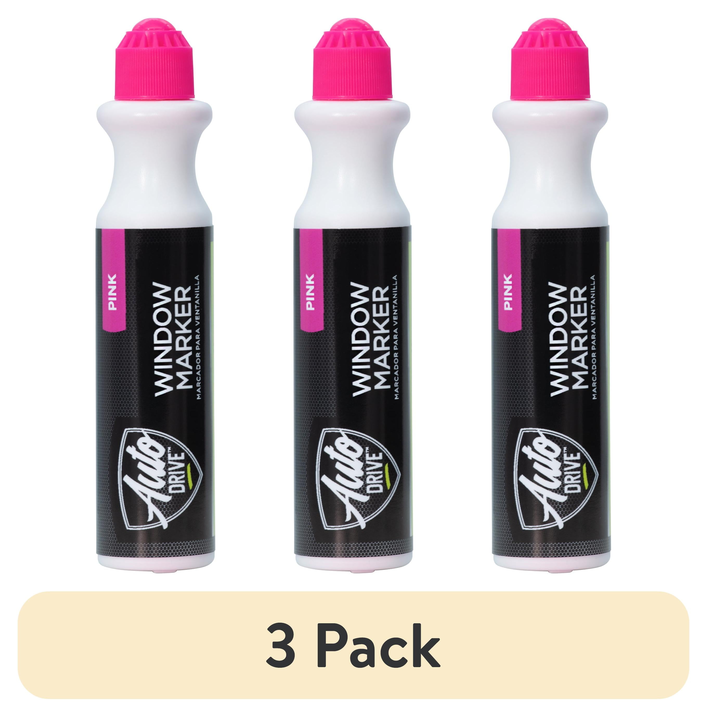 Auto Drive 3 Pack Universal Pink Automotive Window Marker 48ml Weather ...