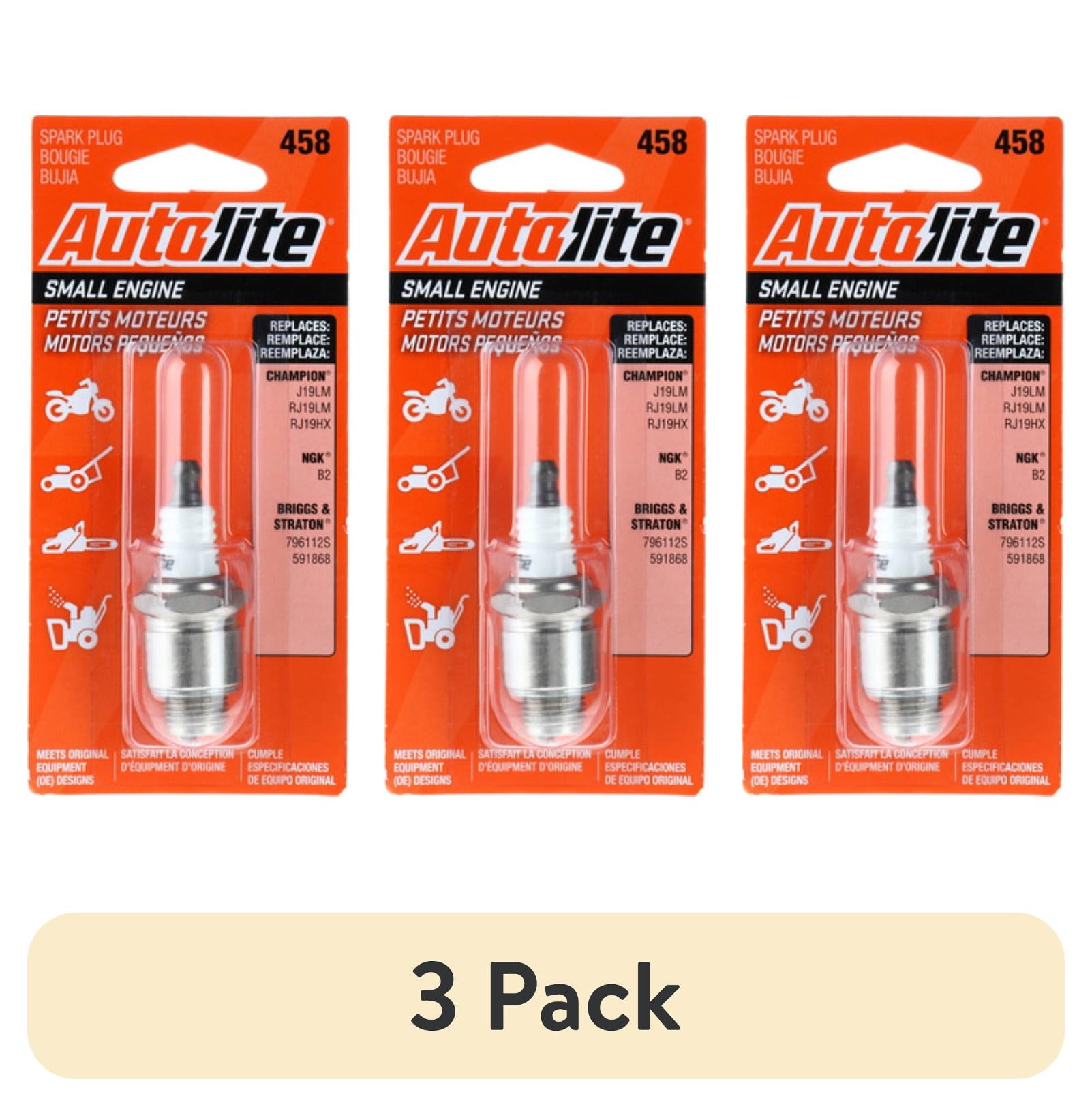 (3 pack) Autolite Small Engine Spark Plug, 458 - Walmart.com
