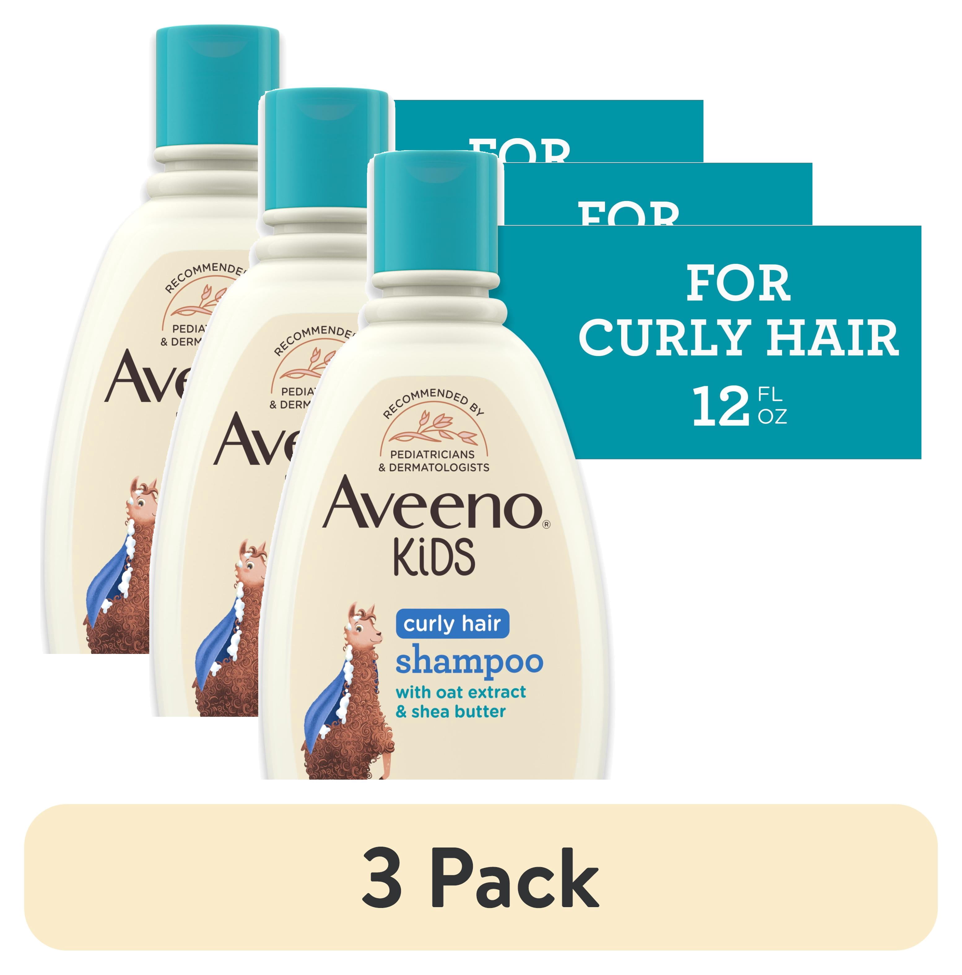 (3 pack) Aveeno Kids Curly Hair Shampoo, Tear Free Curl Hair Products ...