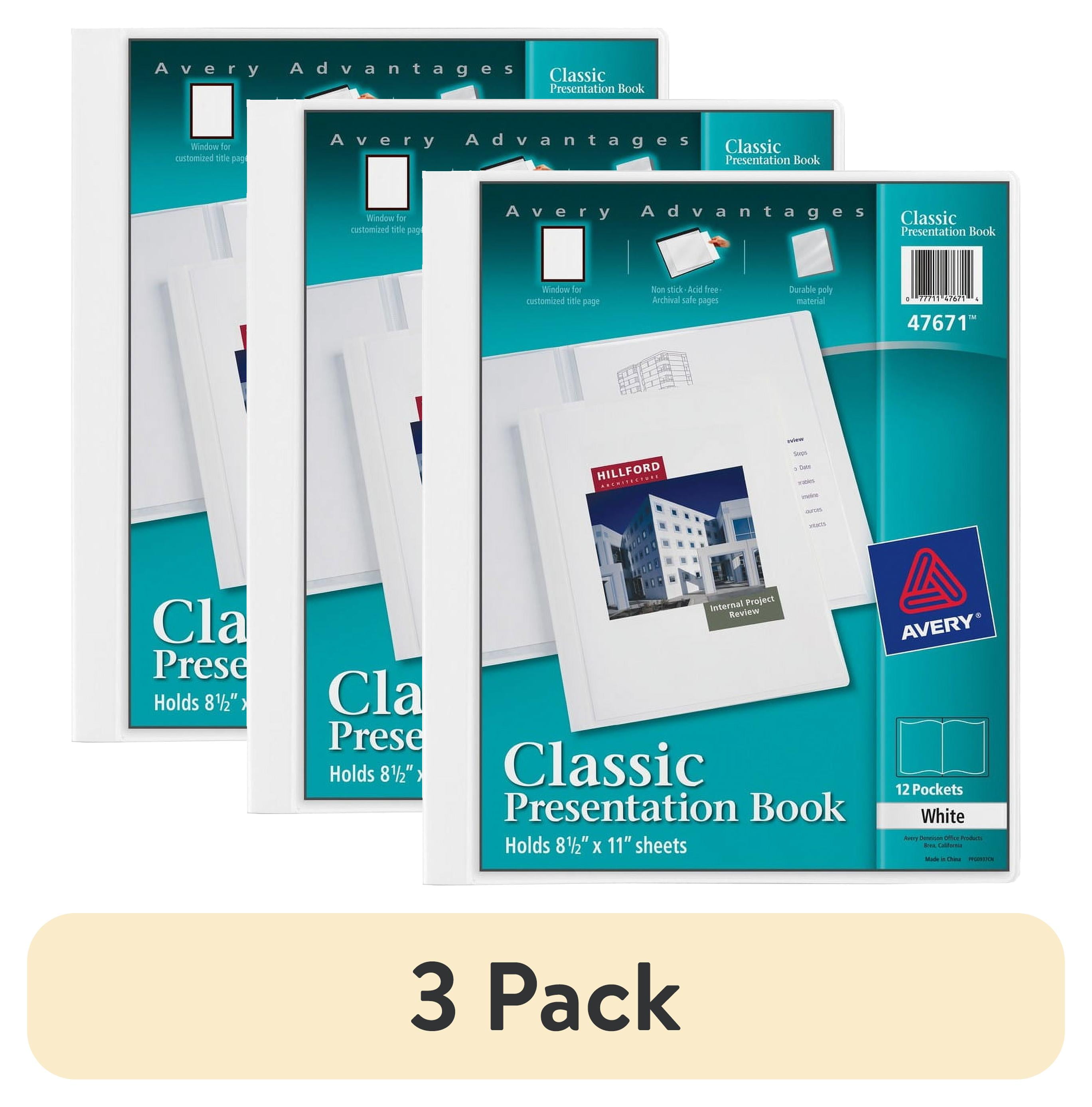 (3 pack) Avery Classic Presentation Book, Clear Front Window for Title ...