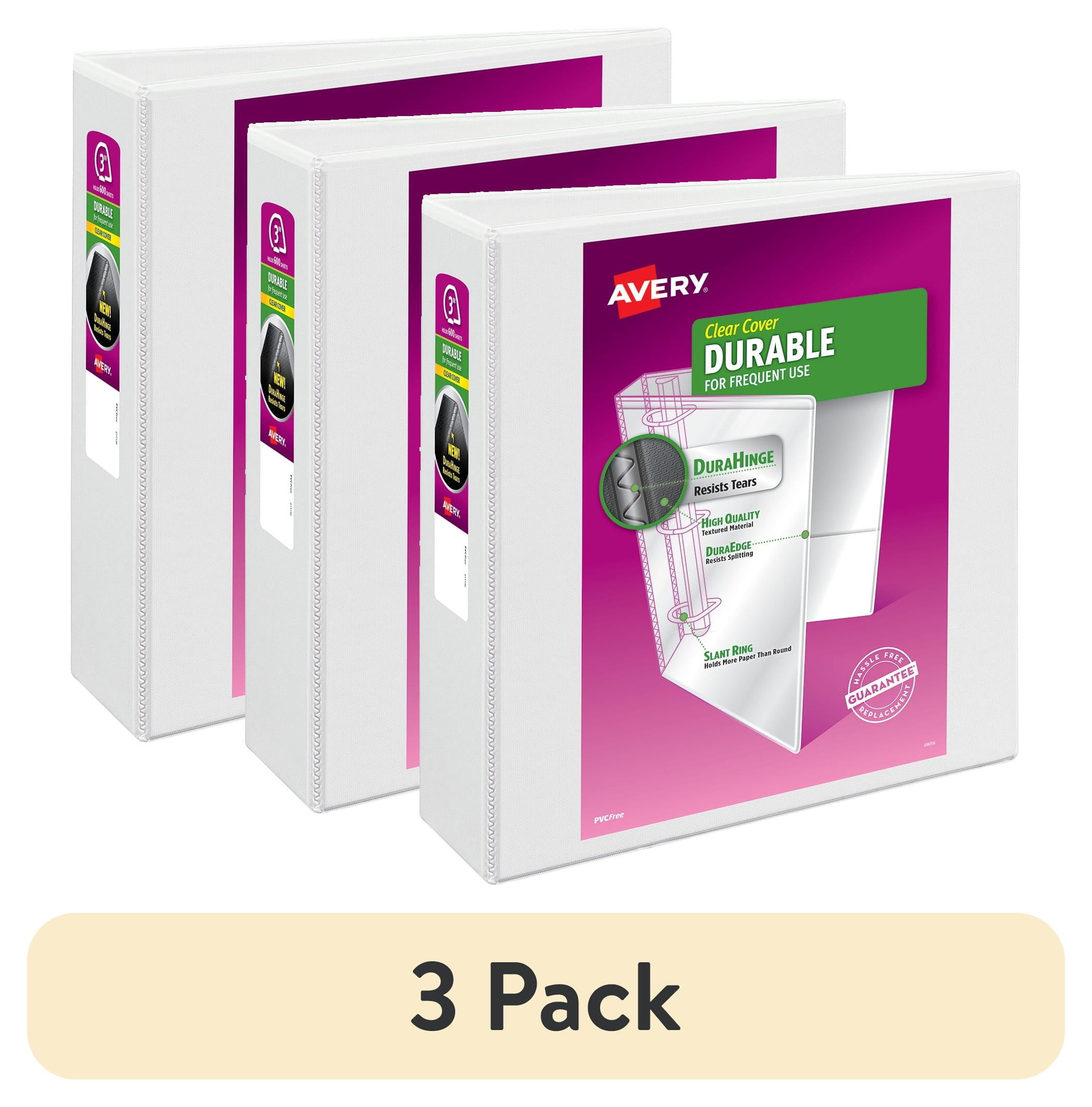 (3 pack) Avery Durable View Binders, 3 inch Rings, 1 White Binder ...