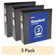 (3 pack) Avery® Standard View Binder, 3" Round Rings, Black Binder ...