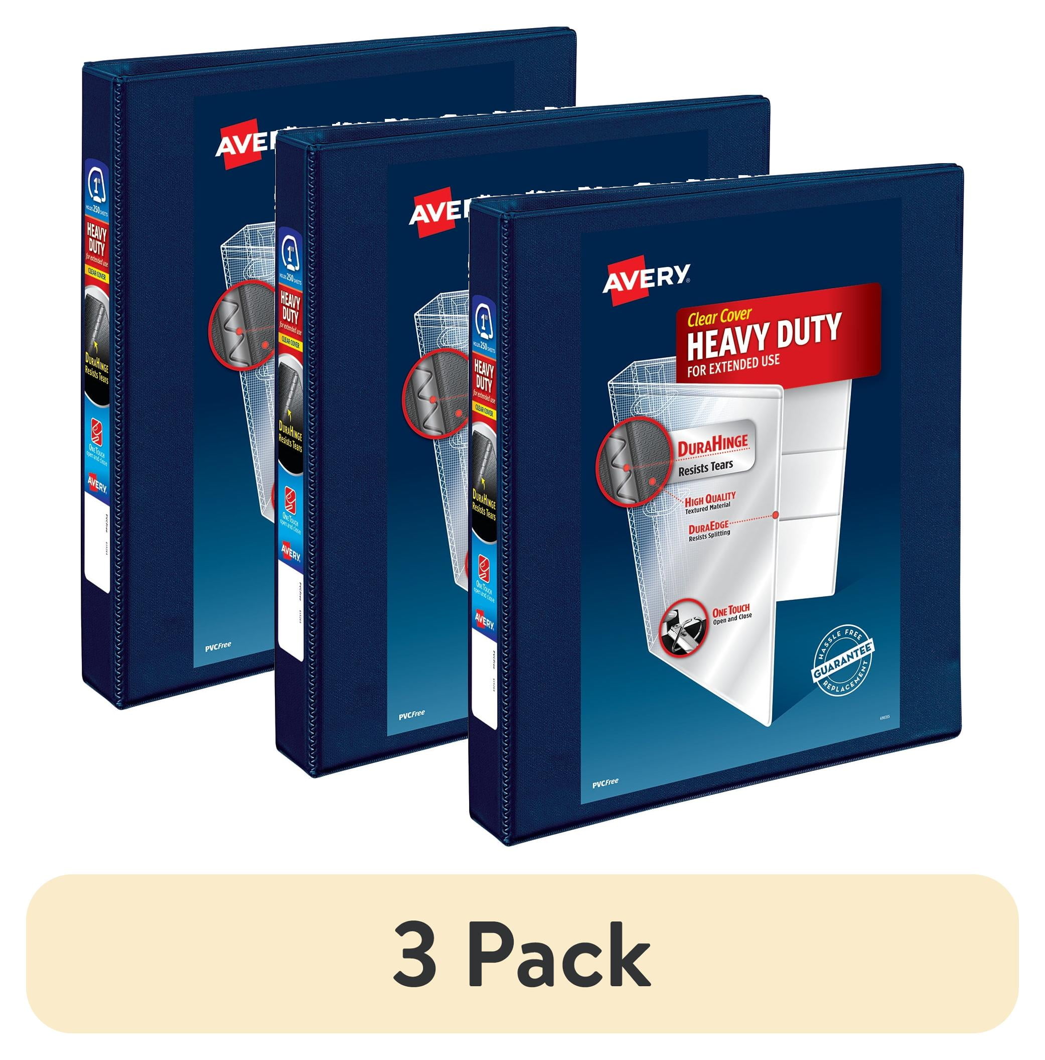 (3 pack) Avery Heavy Duty View Binder, 1", Blue, Slant Ring, One-Touch ...