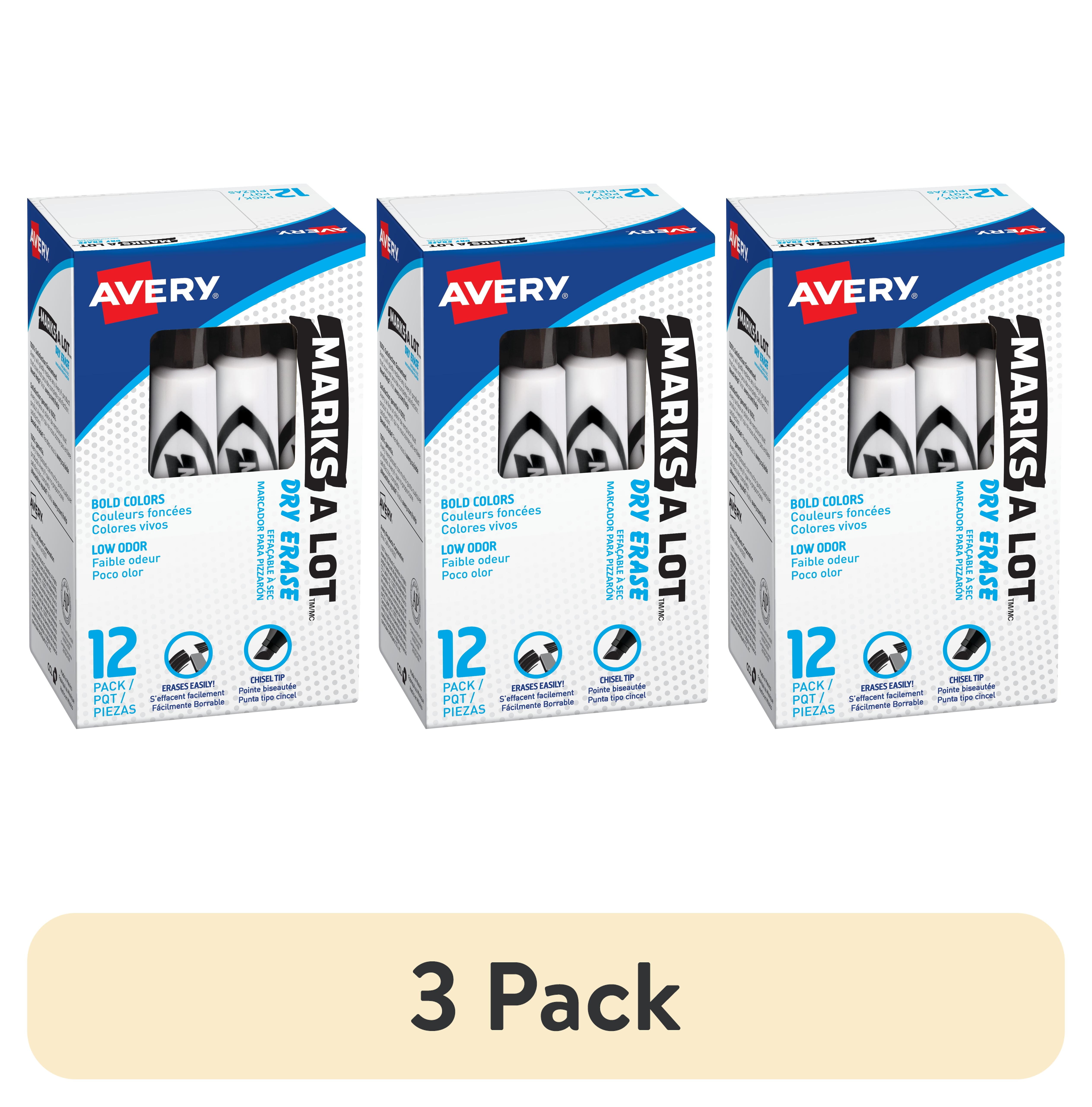 (3 pack) Avery Marks-A-Lot Desk-Style Dry Erase Marker, Chisel Tip ...