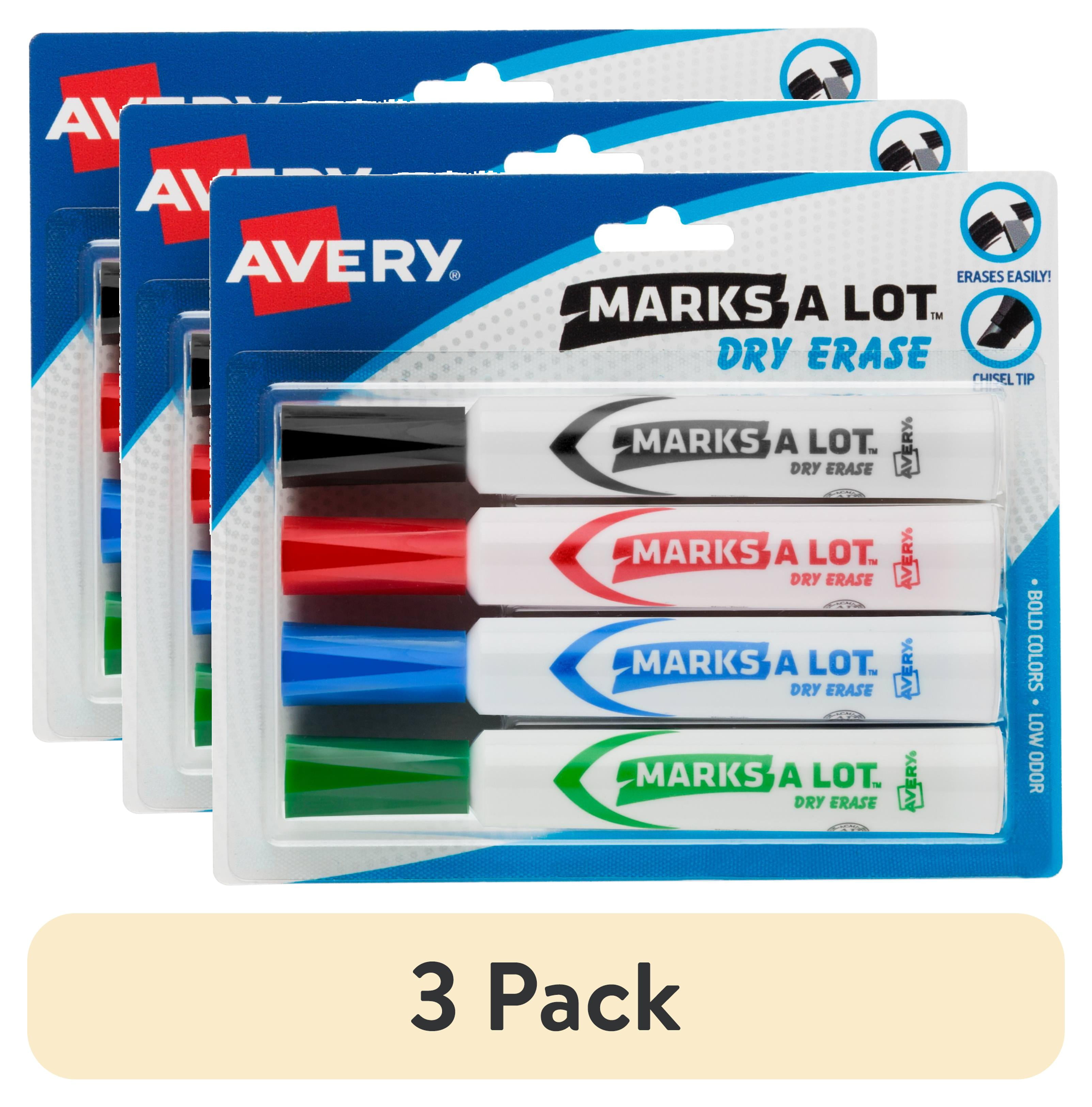 (3 pack) Avery® Marks-A-Lot® Desk-Style Dry Erase Markers, Chisel Tip ...