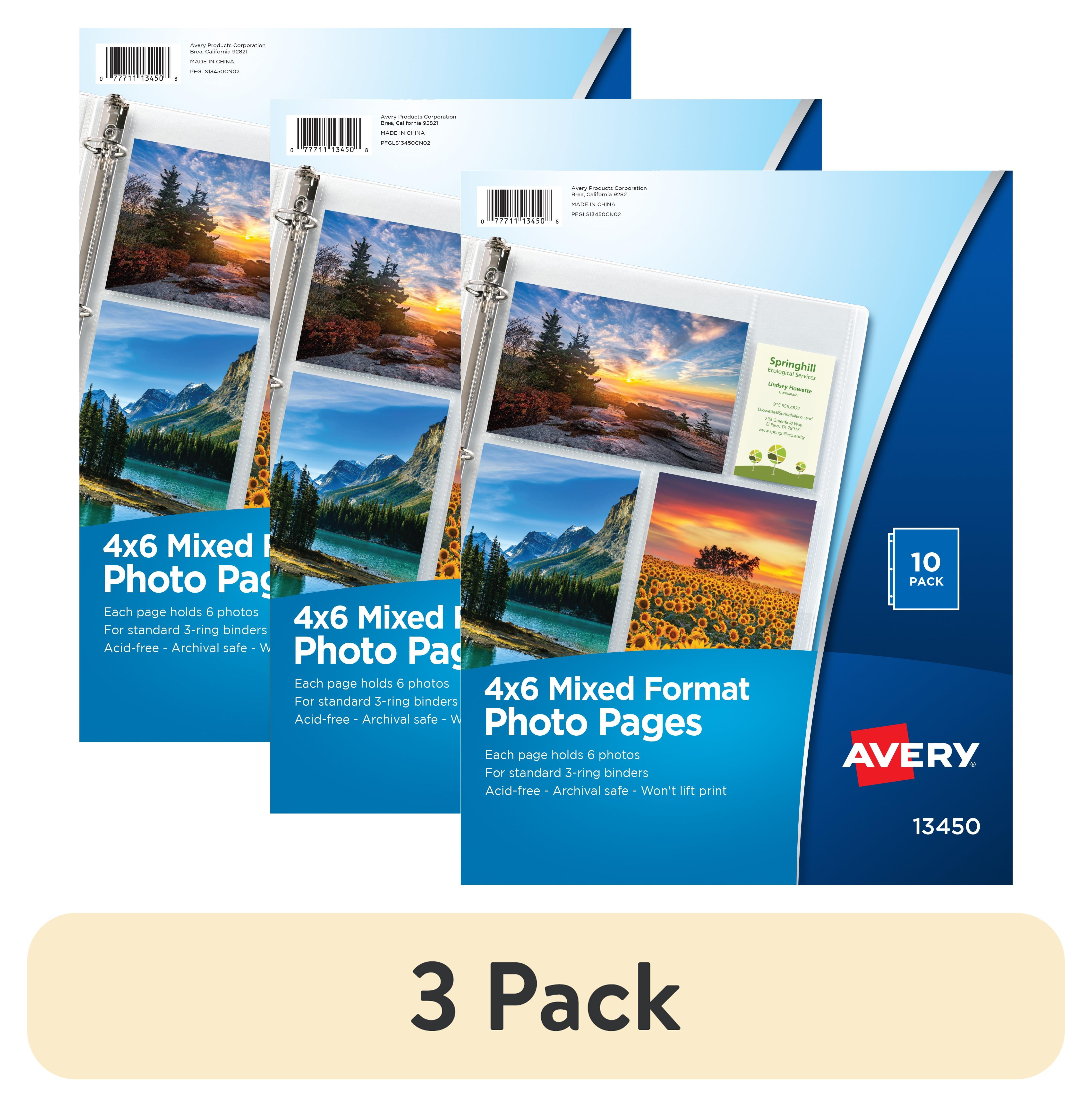 (3 pack) Avery Photo Page Sheet Protector, 4" x 6" Photo Size ...