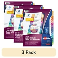 Avery Office Supplies, School Binder Page, Double Column 16 Tab ...