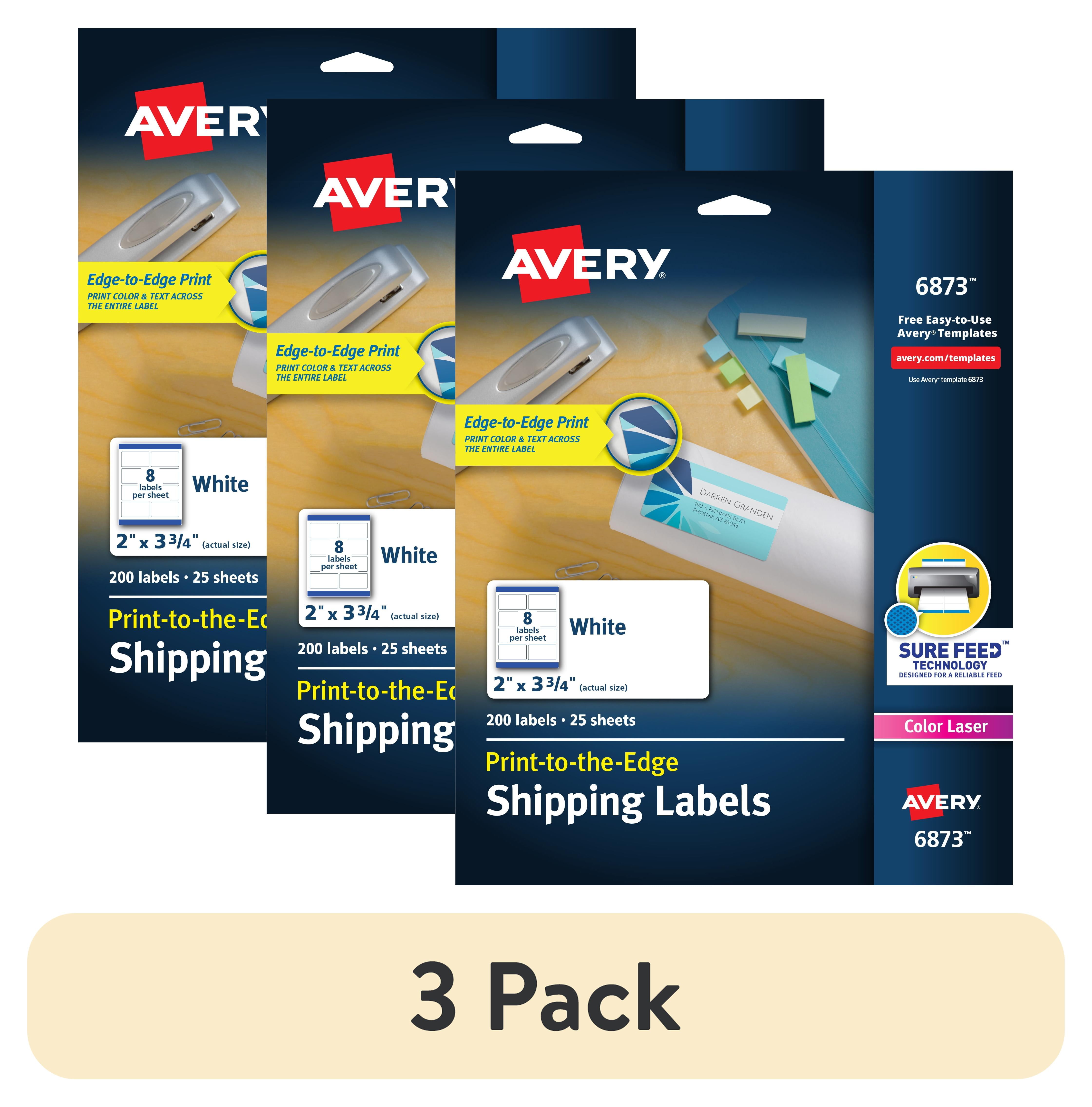(3 pack) Avery Shipping Labels, Sure Feed, 2" x 3-3/4", 200 Labels ...
