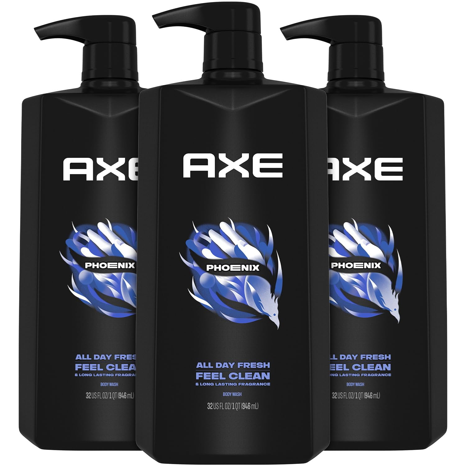 AXE Men's Body Wash WHF2 & Shower Gel, Phoenix, 3-Pack, 12H ...