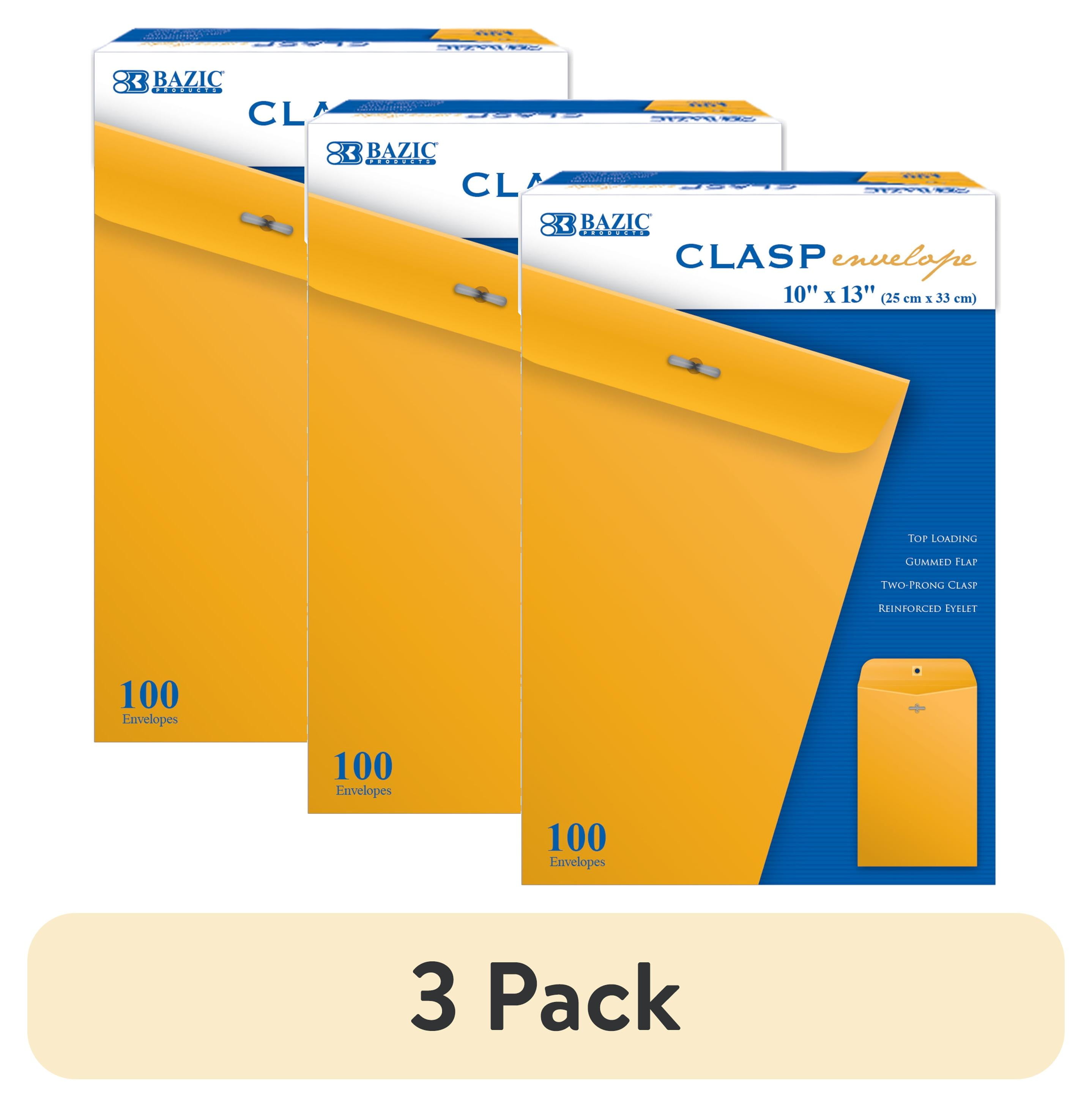 (3 pack) BAZIC 10" X 13" Clasp Envelope (100/Box) - Walmart.com