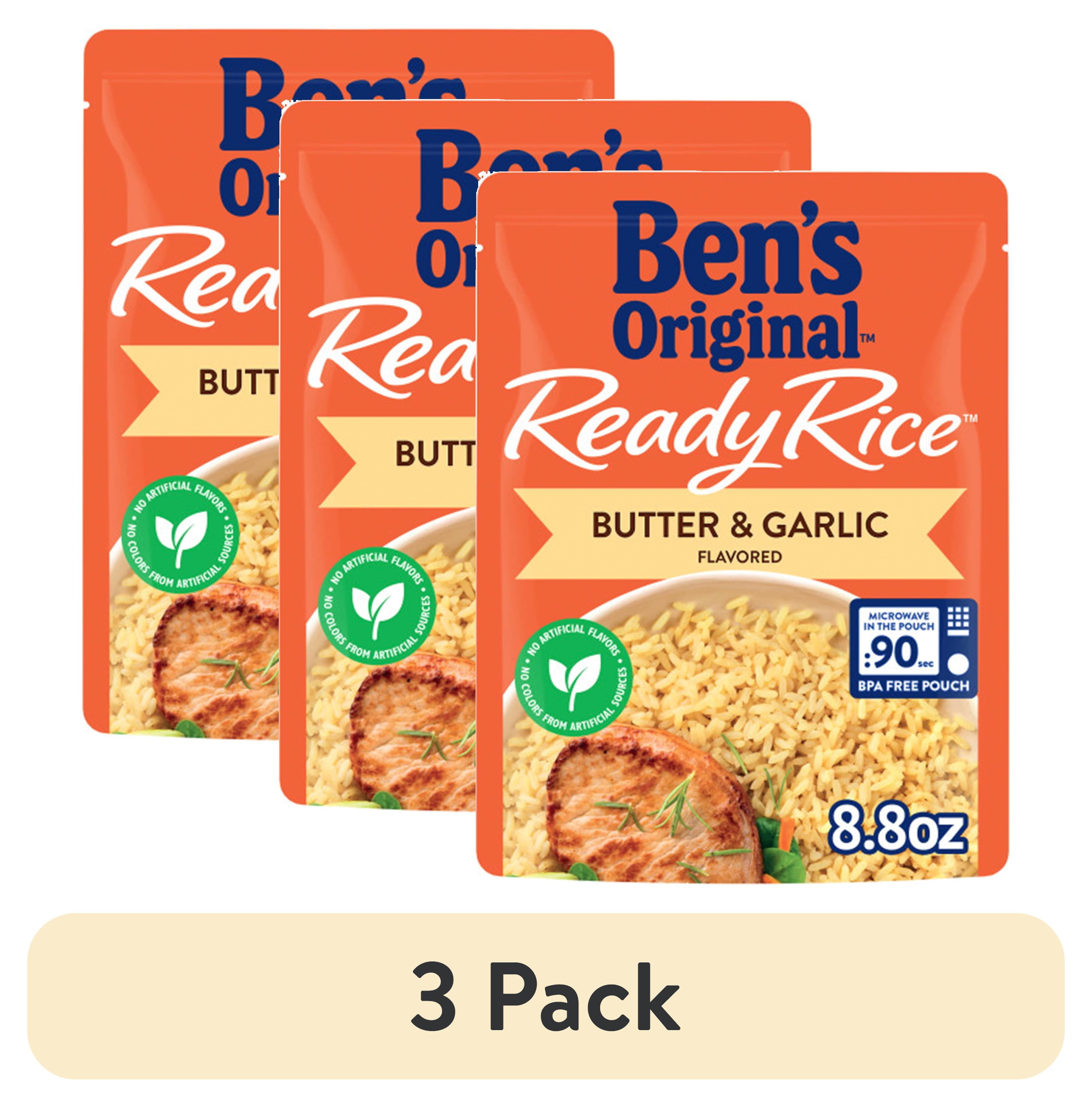 (3 pack) Ben's Original Butter and Garlic Flavored Ready Rice, Easy ...