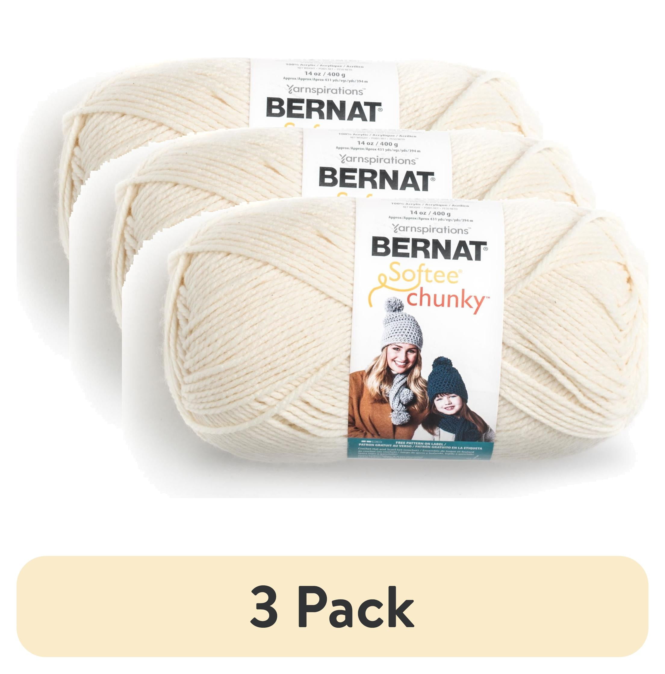 (3 pack) Bernat® Softee Chunky BB™ #6 Super Bulky Acrylic Yarn, Natural ...