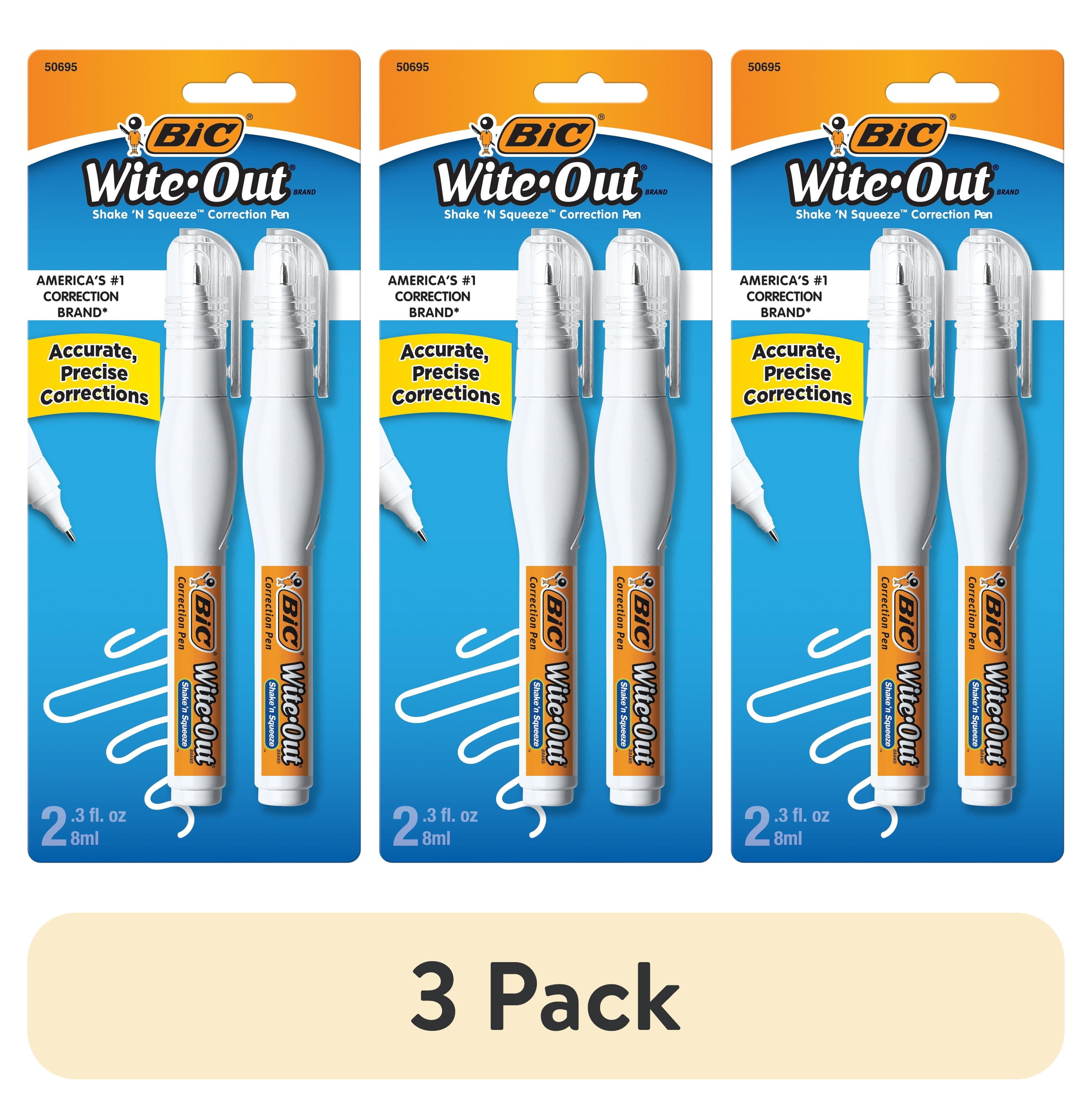 (3 pack) BIC Wite-Out Shake 'n Squeeze Correction Fluid Pen, 2 Count ...