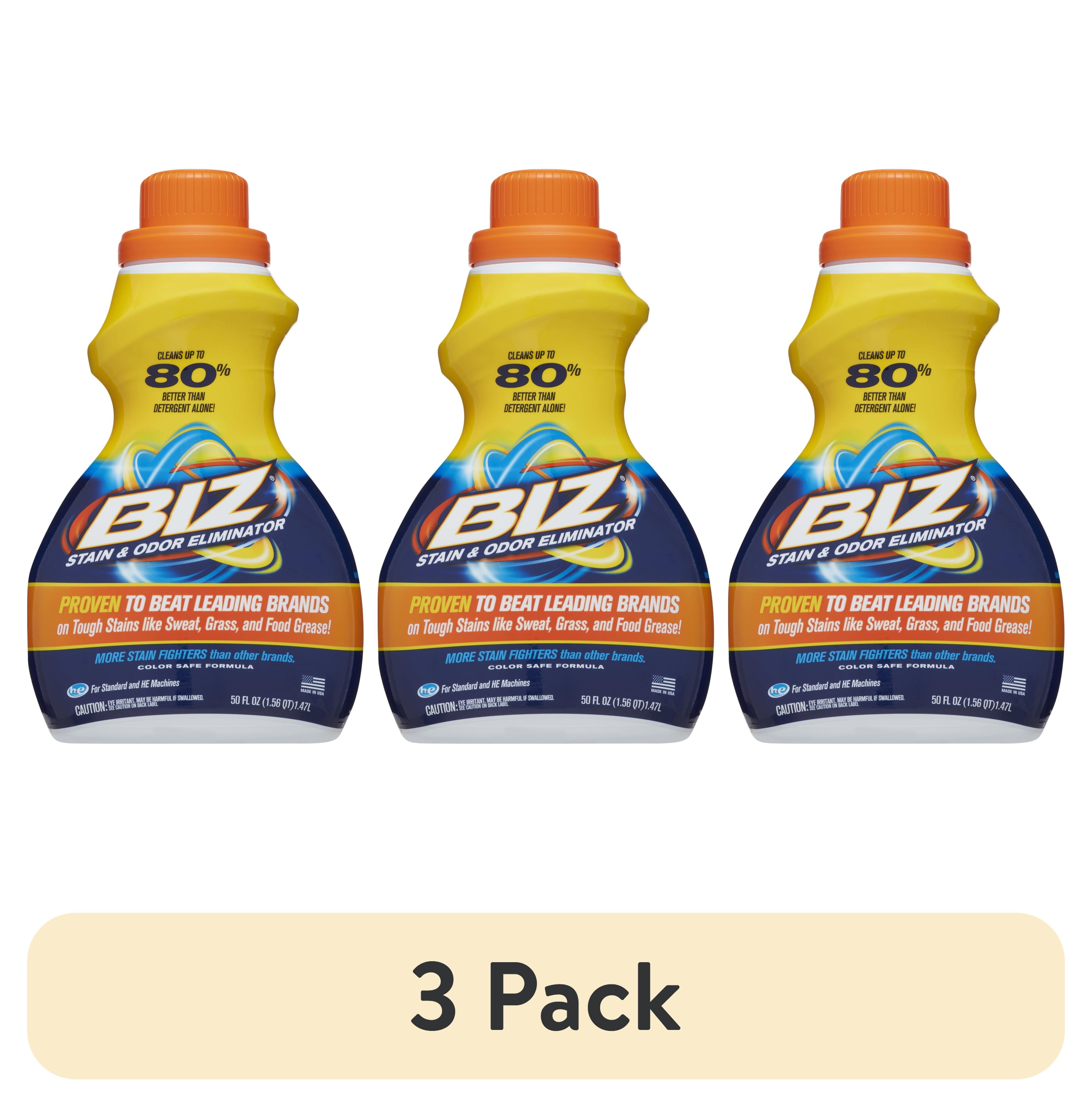 (3 pack) BIZ Stain and Odor Eliminator Liquid for Tough Stains, 50 fl ...