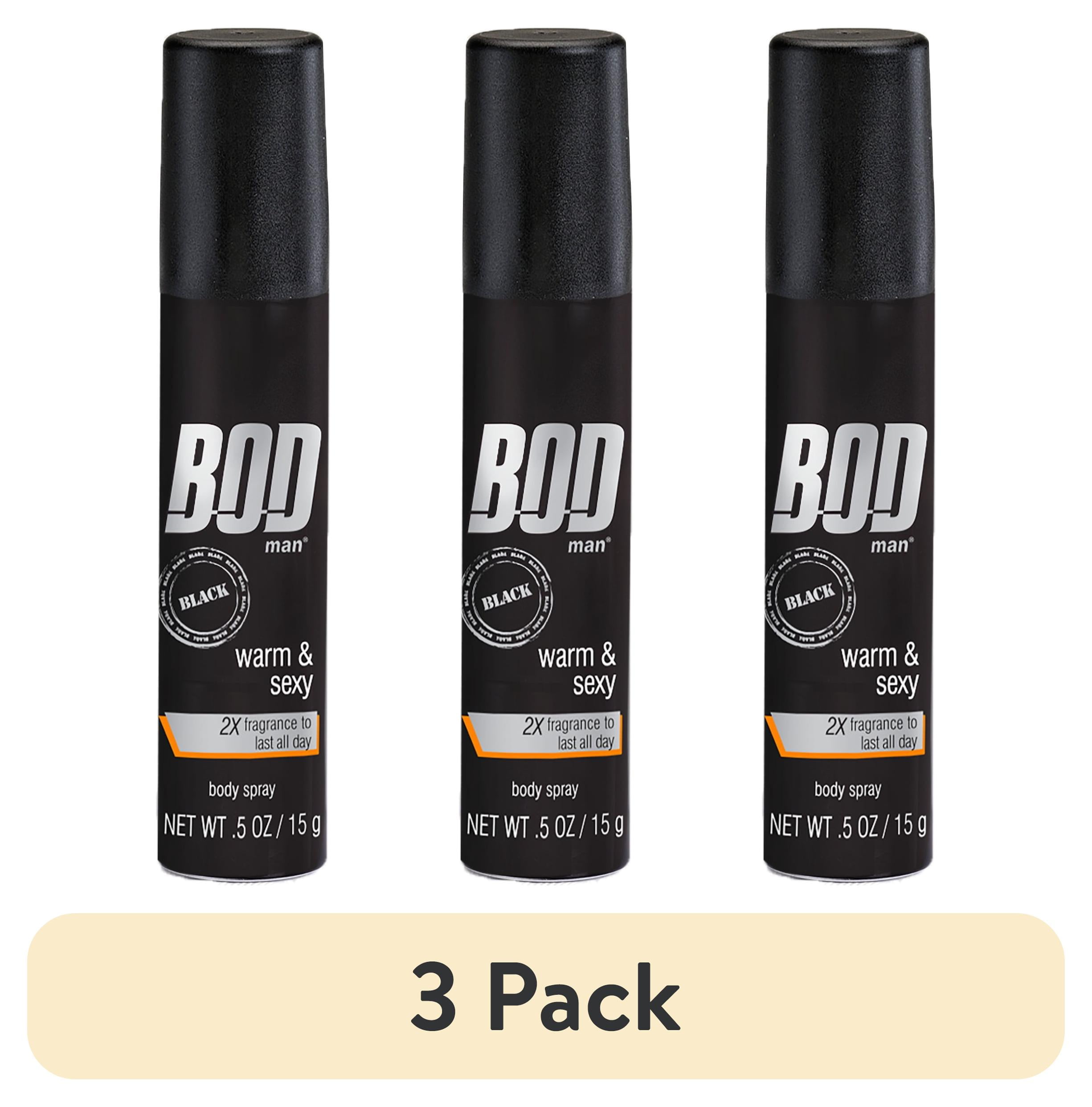 (3 pack) BOD Man Black Body Spray, 0.5 fl.oz. - Walmart.com