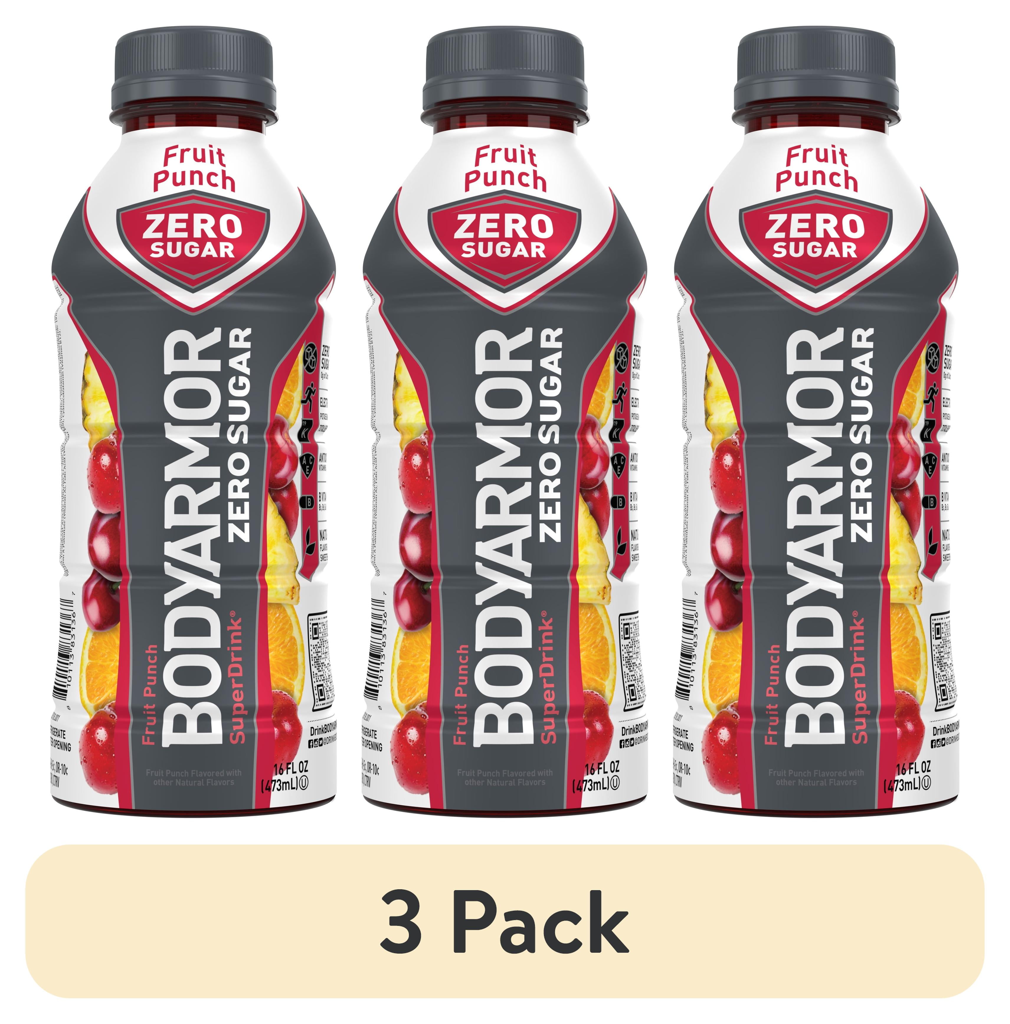 (3 pack) BODYARMOR ZERO Sugar Bottled Sports Drink Fruit Punch, 16 fl ...