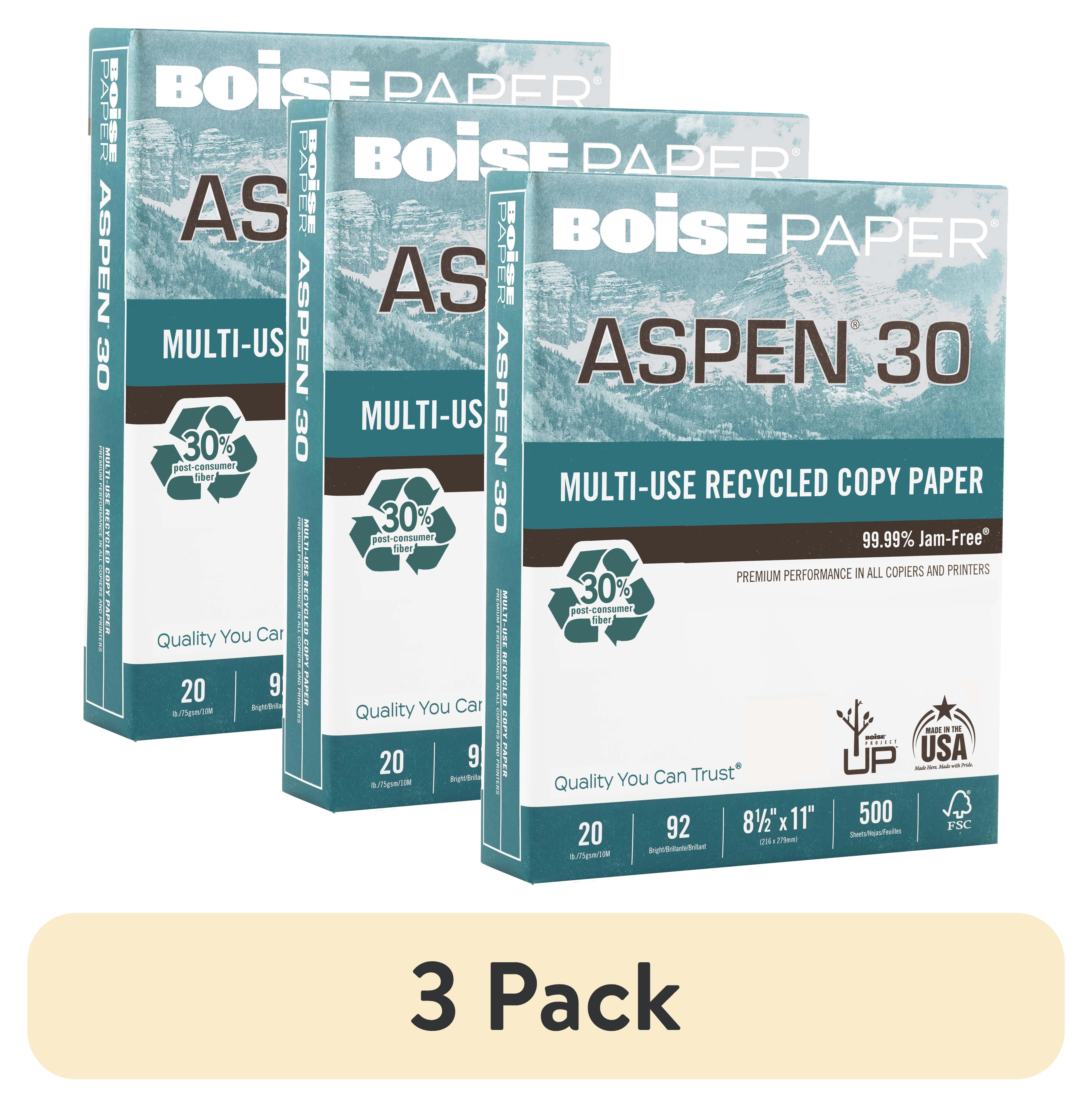 (3 pack) BOISE ASPEN 30% Recycled Multi-Use Copy Paper, 8.5" x 11 ...
