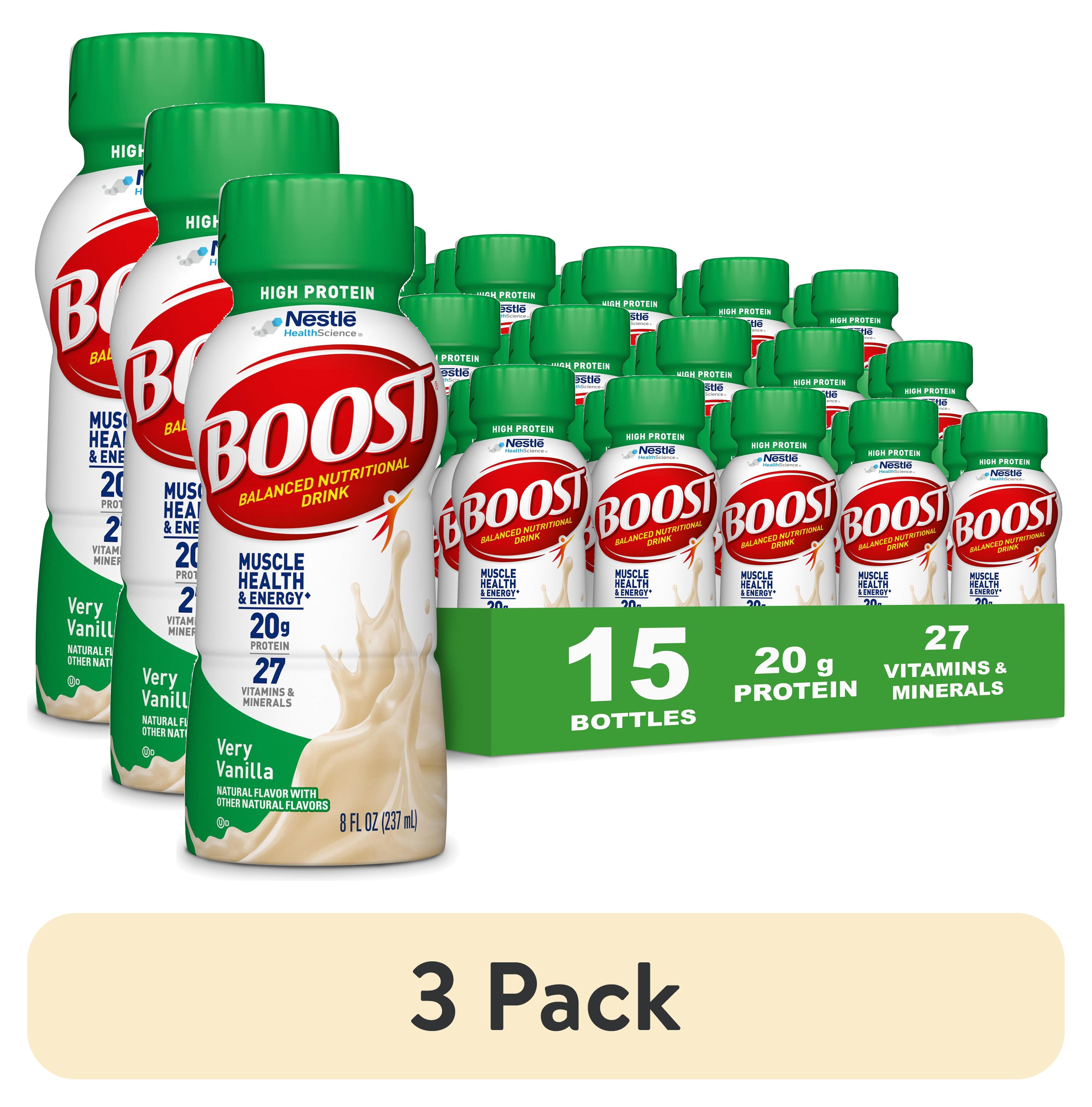 (3 pack) BOOST 20g High Protein Nutritional Drink Shakes, Very Vanilla ...