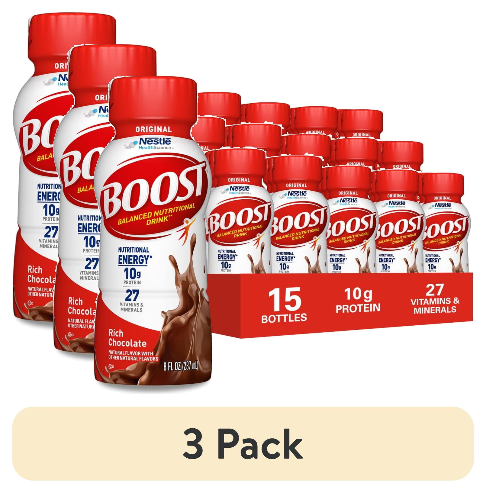 (3 pack) BOOST Original Balanced Nutritional Drink Protein Shakes, Rich ...