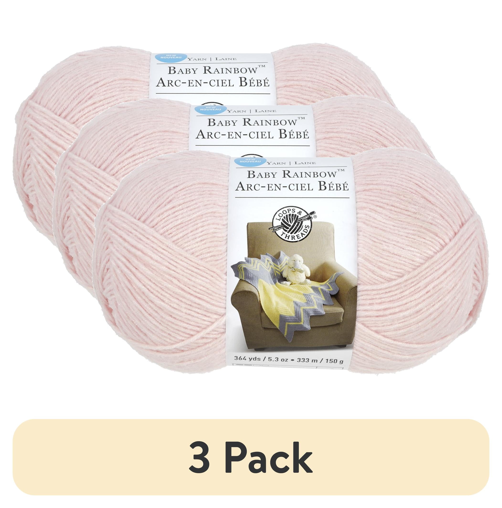 (3 pack) Baby Rainbow Yarn by Loops & Threads - Yarn for Knitting ...