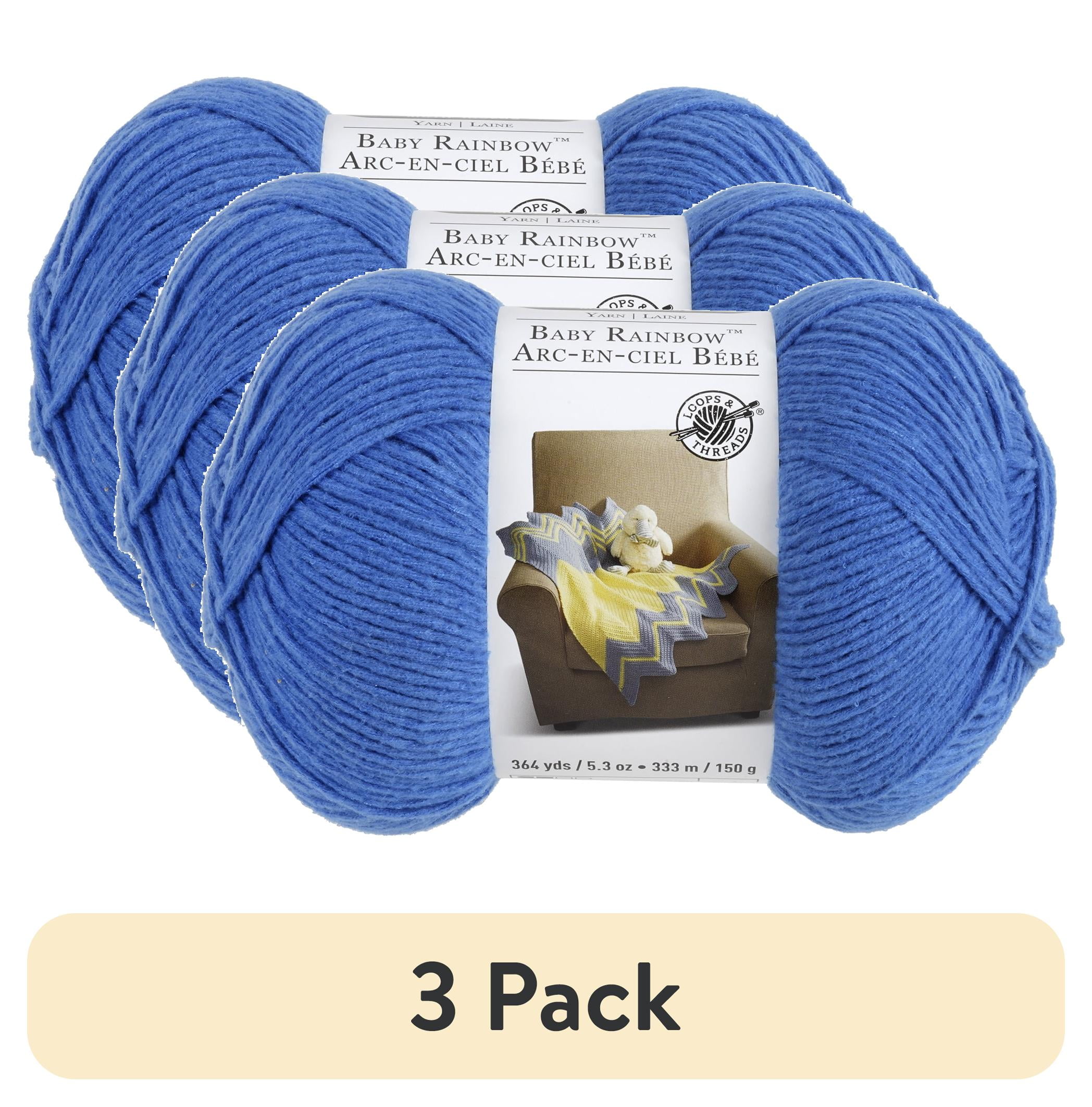 (3 pack) Baby Rainbow Yarn by Loops & Threads - Yarn for Knitting ...
