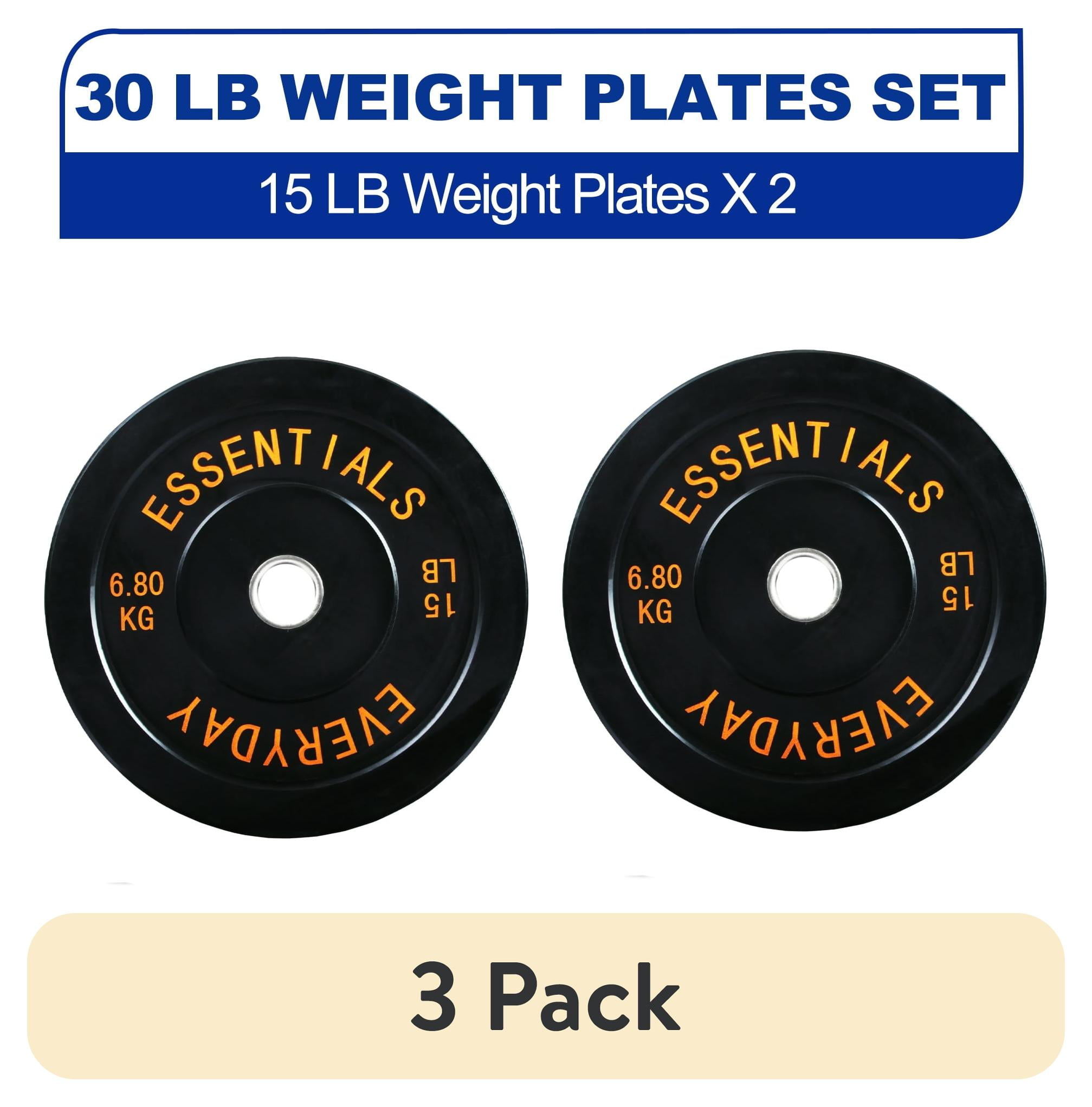 (3 pack) BalanceFrom Olympic Bumper Plate Weight Plate, 15 lbs Pair ...