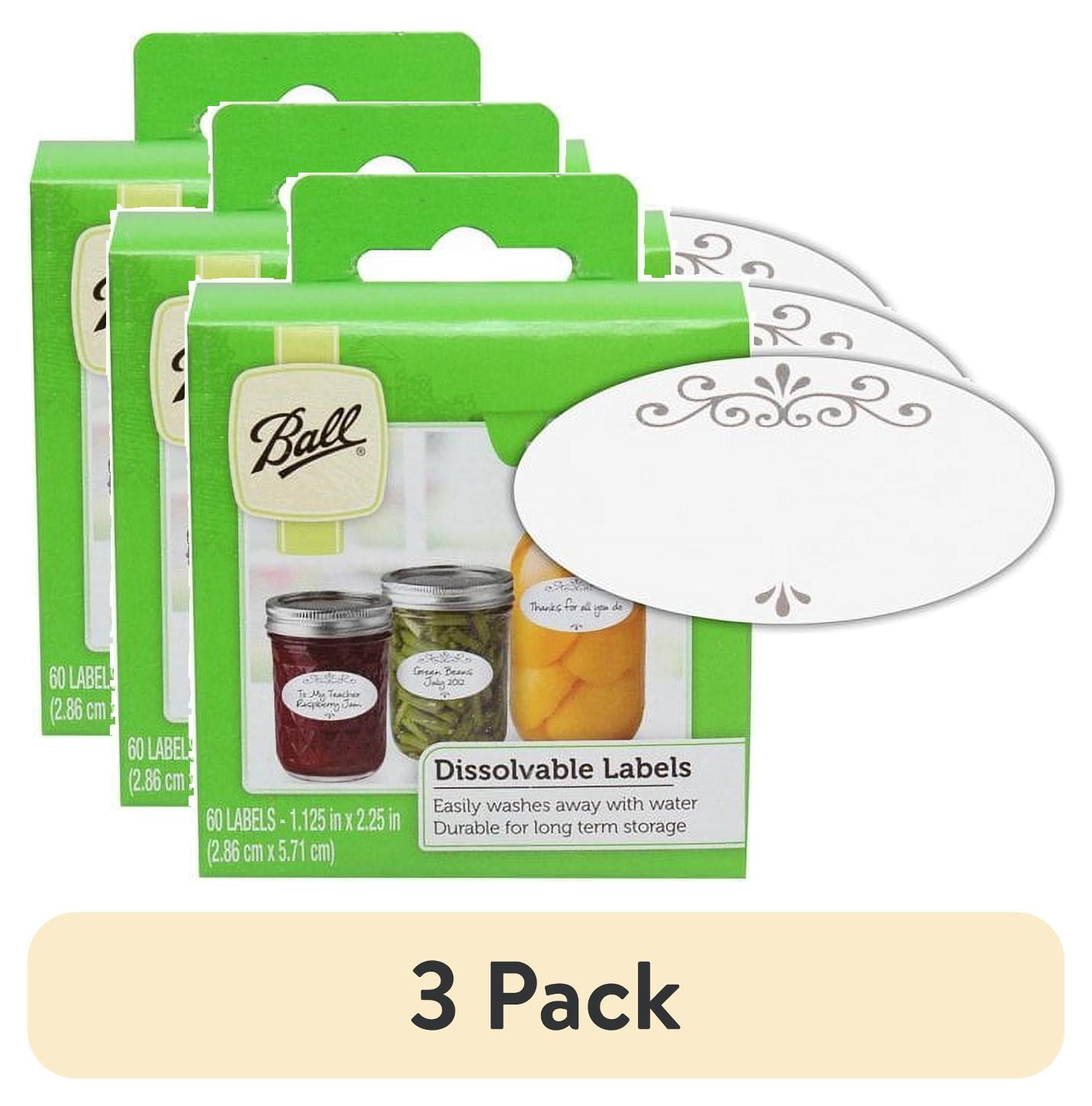 (3 pack) Ball Dissolvable Canning Jar Labels 60-Pack, Canning ...