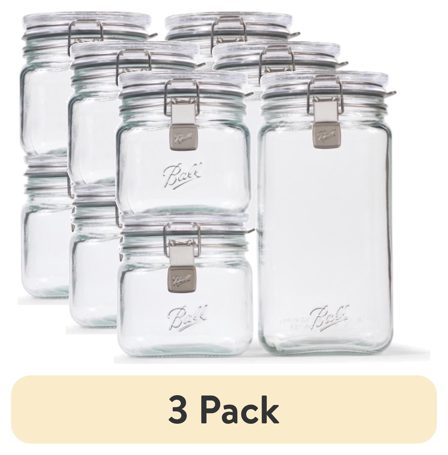 (3 pack) Ball Latch Jars, Glass Storage Jars, 3-Pack - Walmart.com