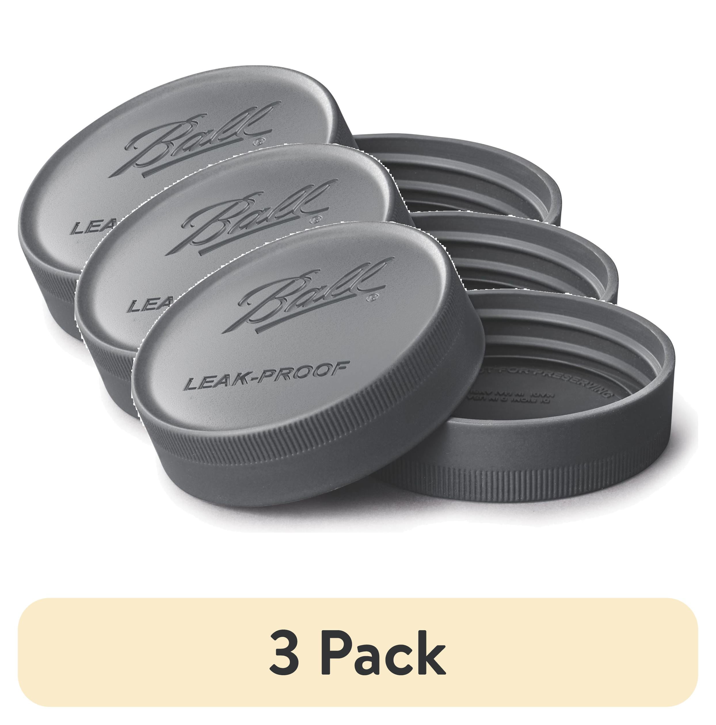 (3 pack) Ball 6-Pack Leakproof Plastic Mason Jar Lids - Wide Mouth, One ...