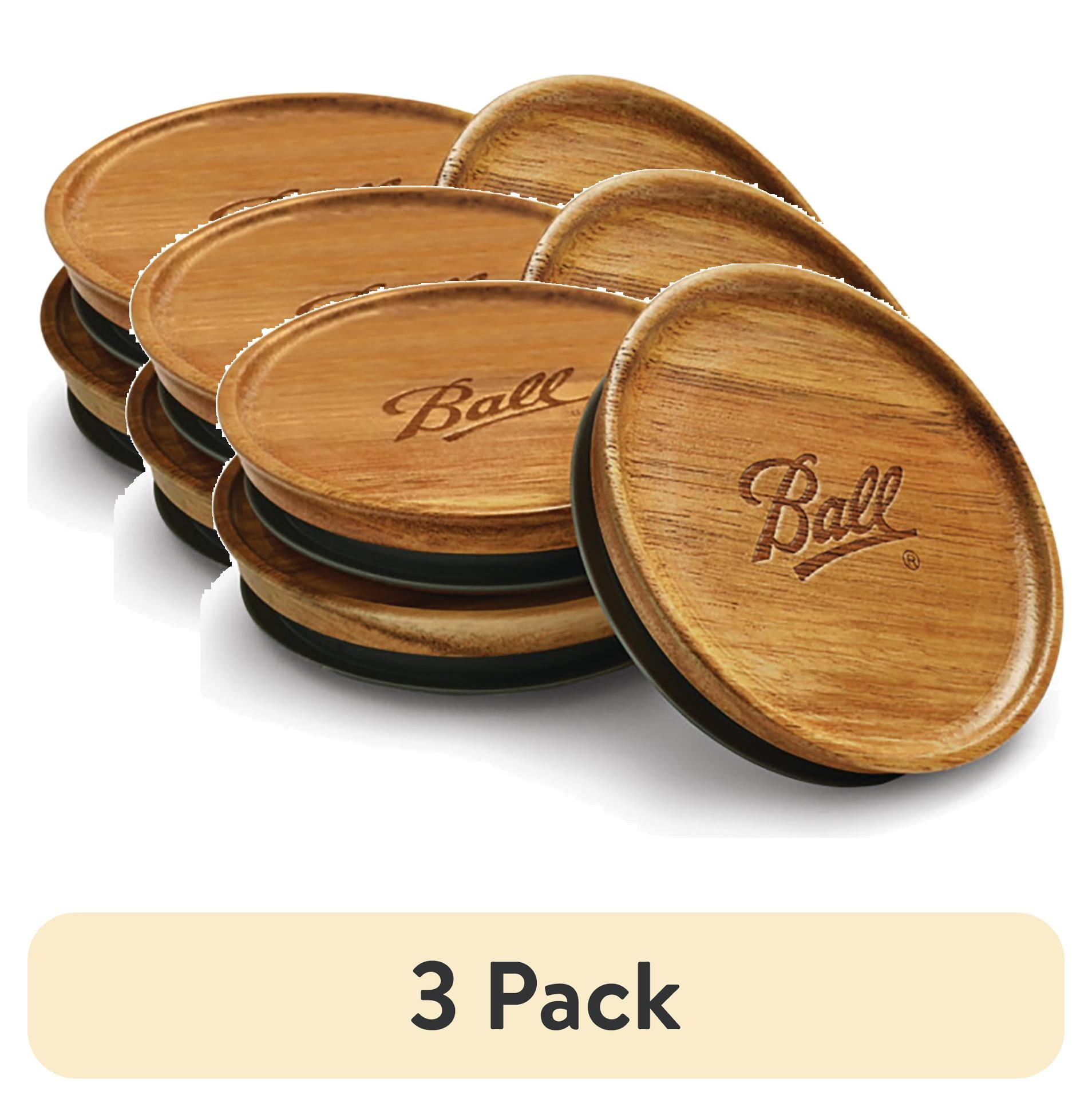 (3 pack) Ball Wooden Storage Lids, Wide Mouth, Ball Jar Lids, 3-Pack ...