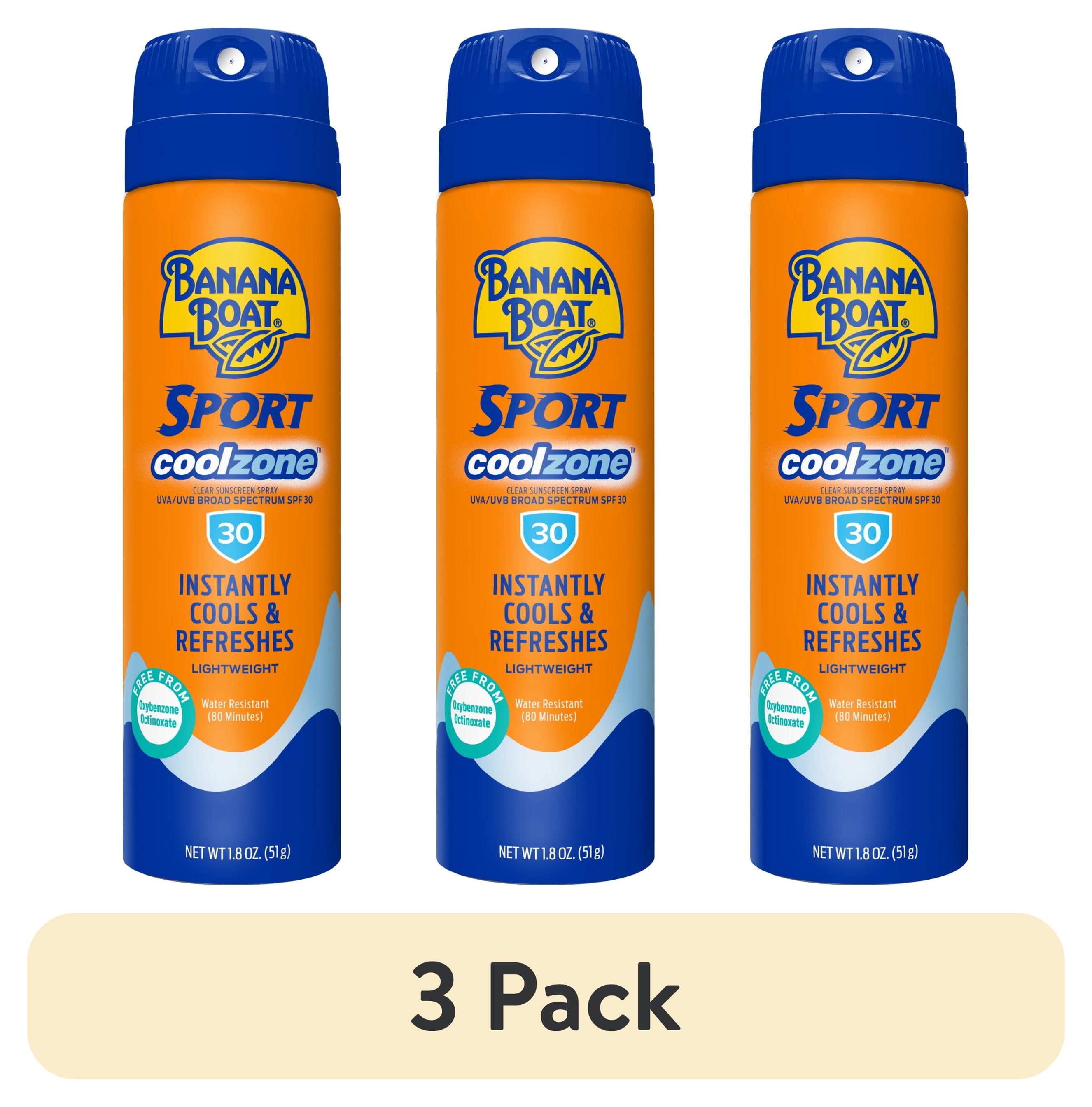 (3 pack) Banana Boat Sport Cool Zone SPF 30 Adult Sunscreen Spray ...