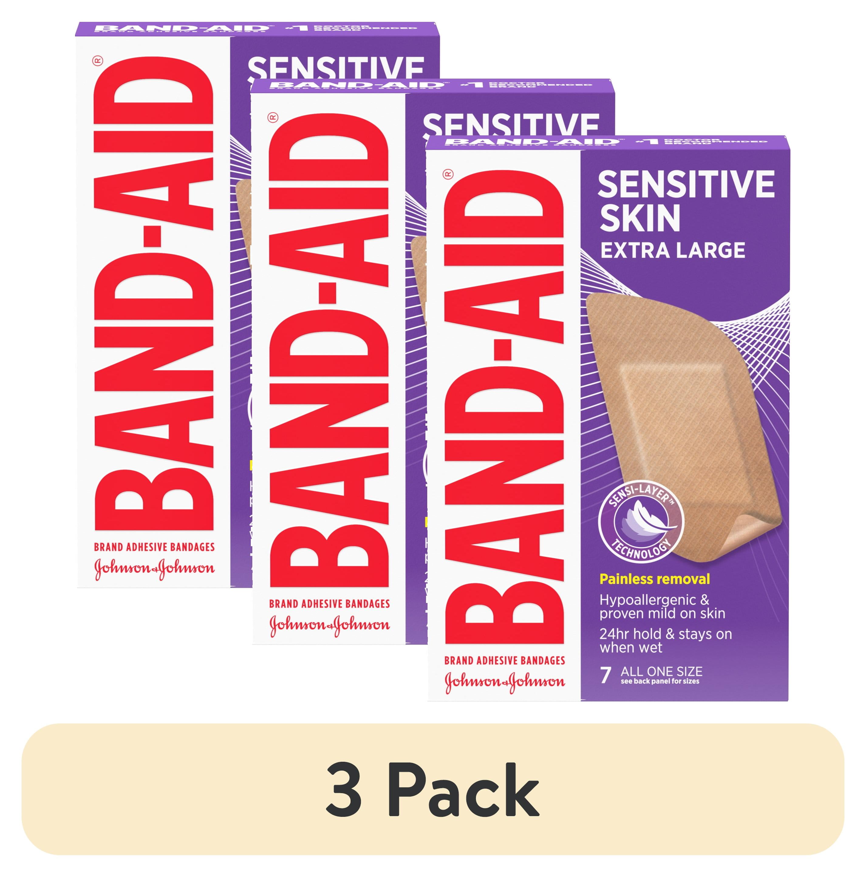 (3 pack) BAND-AID Brand Adhesive Bandage for Sensitive Skin, Extra ...