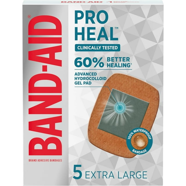 (3 pack) Band-Aid Brand Extra Large Pro Heal Bandages + Hydrocolloid ...