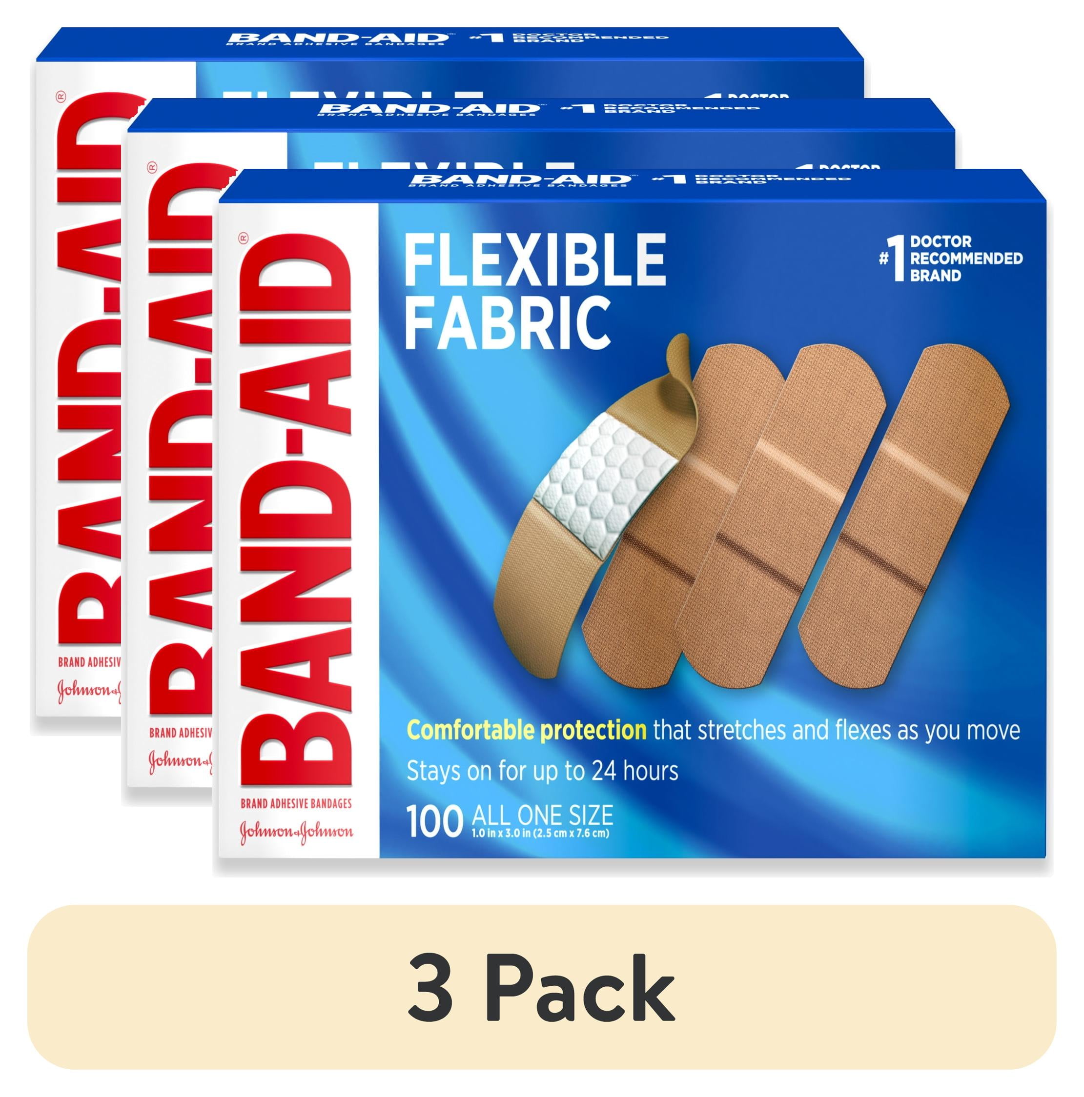 (3 pack) Band-Aid Brand Flexible Fabric Adhesive Bandages, All One Size ...