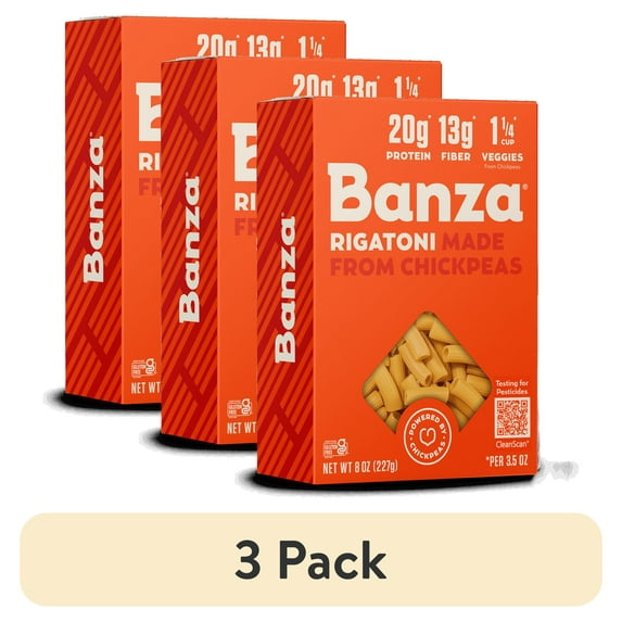 (3 pack) Banza Rigatoni Pasta from Chickpeas - Gluten Free, High ...