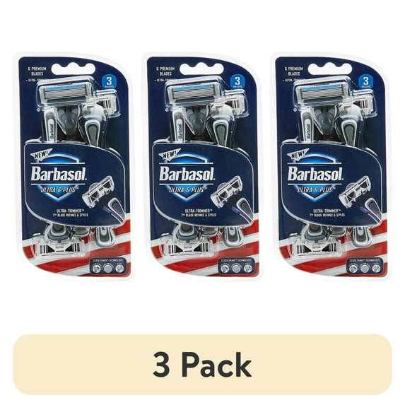 (3 pack) Barbasol Ultra 6 Plus Premium Blade Ultra Trimmer Disposable ...