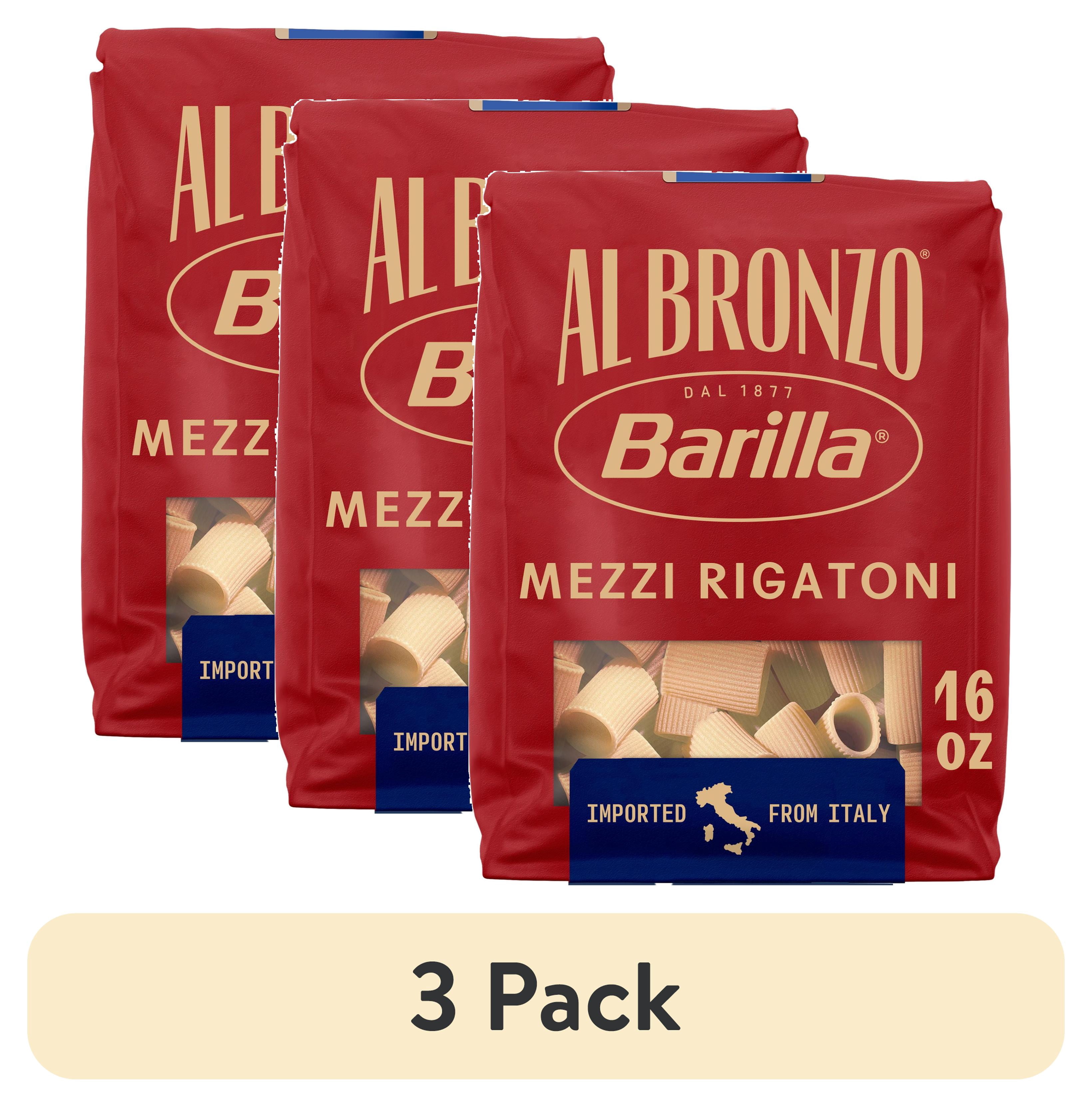 (3 pack) Barilla Al Bronzo Bronze Cut Mezzi Rigatoni Pasta, 16 oz ...