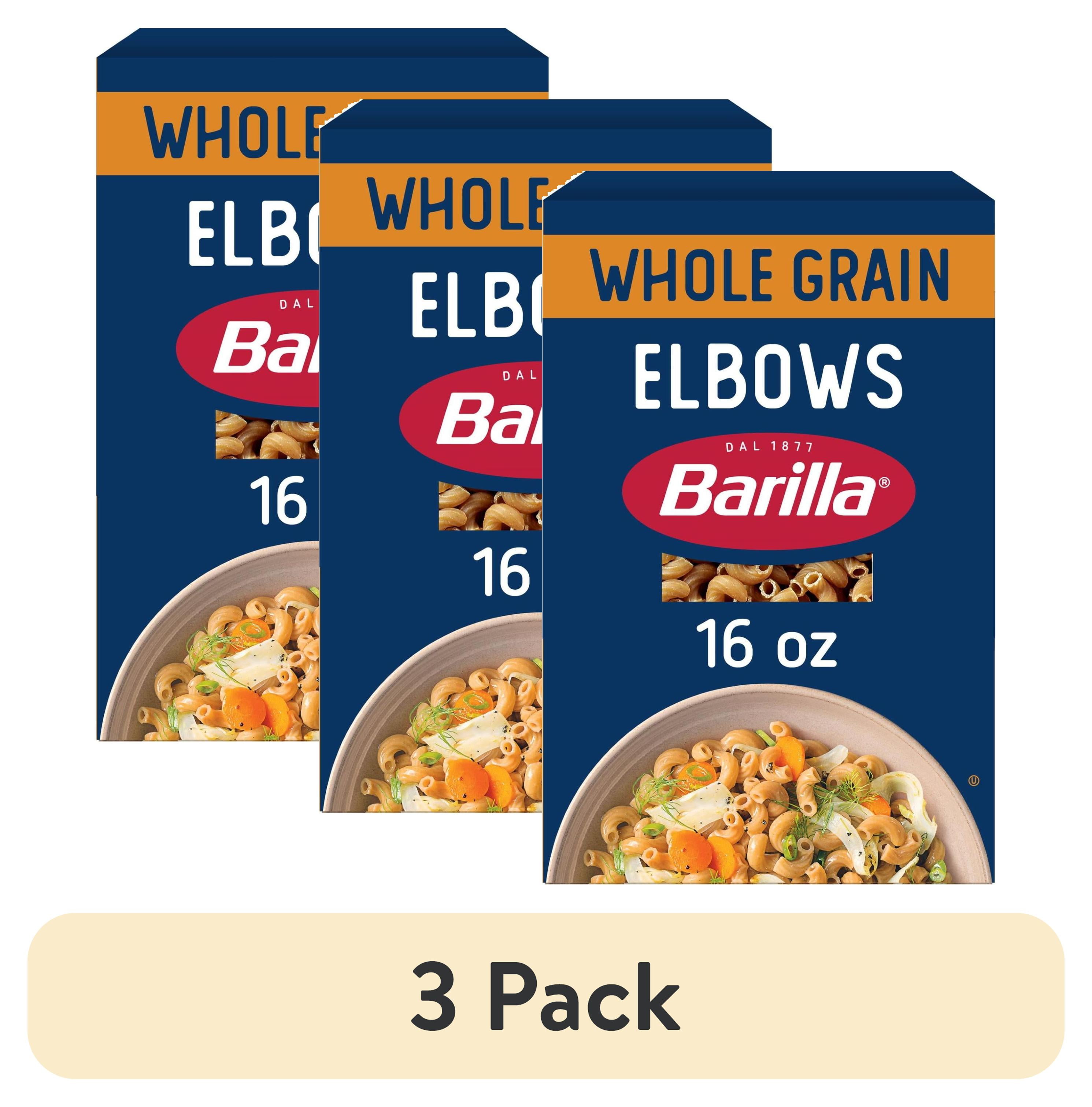 (3 pack) Barilla Whole Grain Elbows Pasta, 100% Whole Wheat, 16 oz Box ...