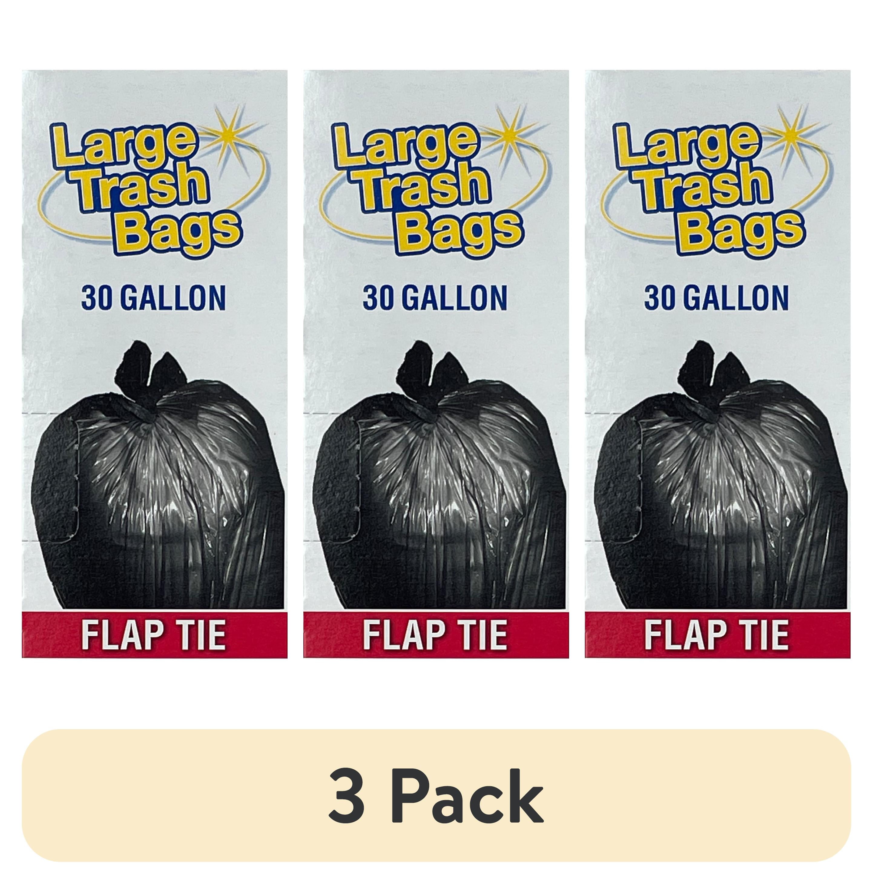 (3 pack) Basic Large Trash Bags, 30 Gallon, Flap Tie, 10 Bags - Walmart.com