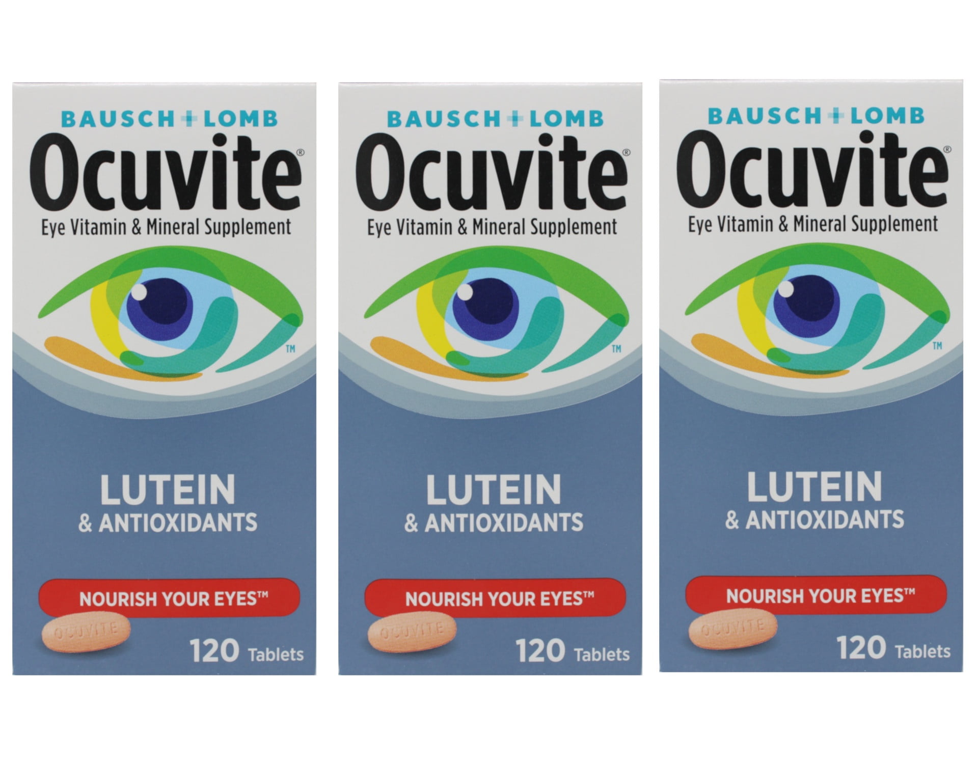 (3 pack) Bausch & Lomb Ocuvite Eye Vitamin & Mineral Supplement with ...